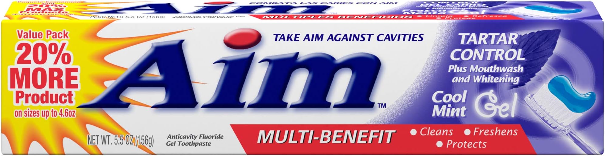 Amazon.com : Aim Multi benefit tartar control toothpaste, 24 Count ...