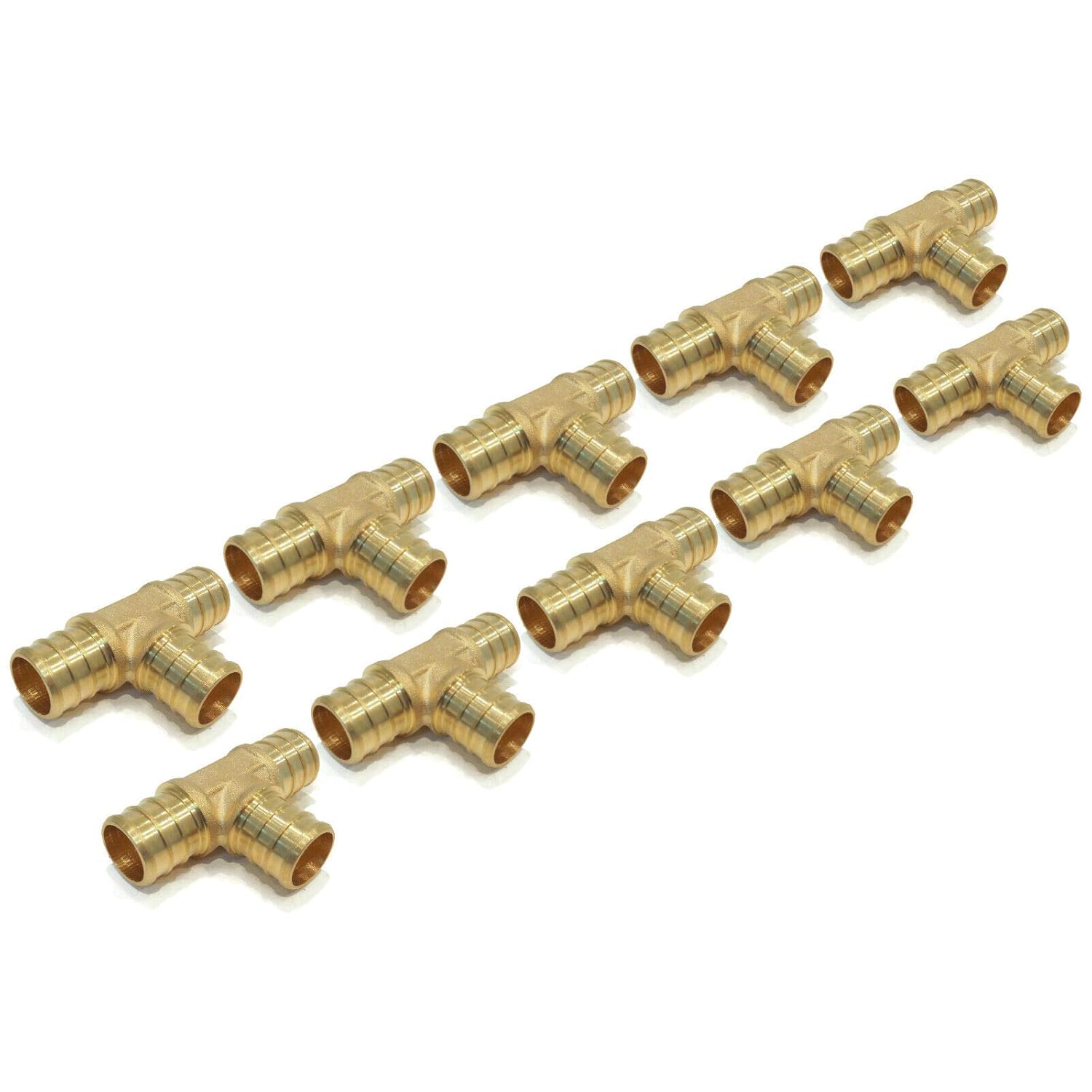10 New 3 4 X 3 4 X 3 4 PEX Brass Lead Free TEES Fitting Waterline 10-new-3-4-x-3-4-x-3-4-pex-brass-lead-free-tees-fitting-waterline