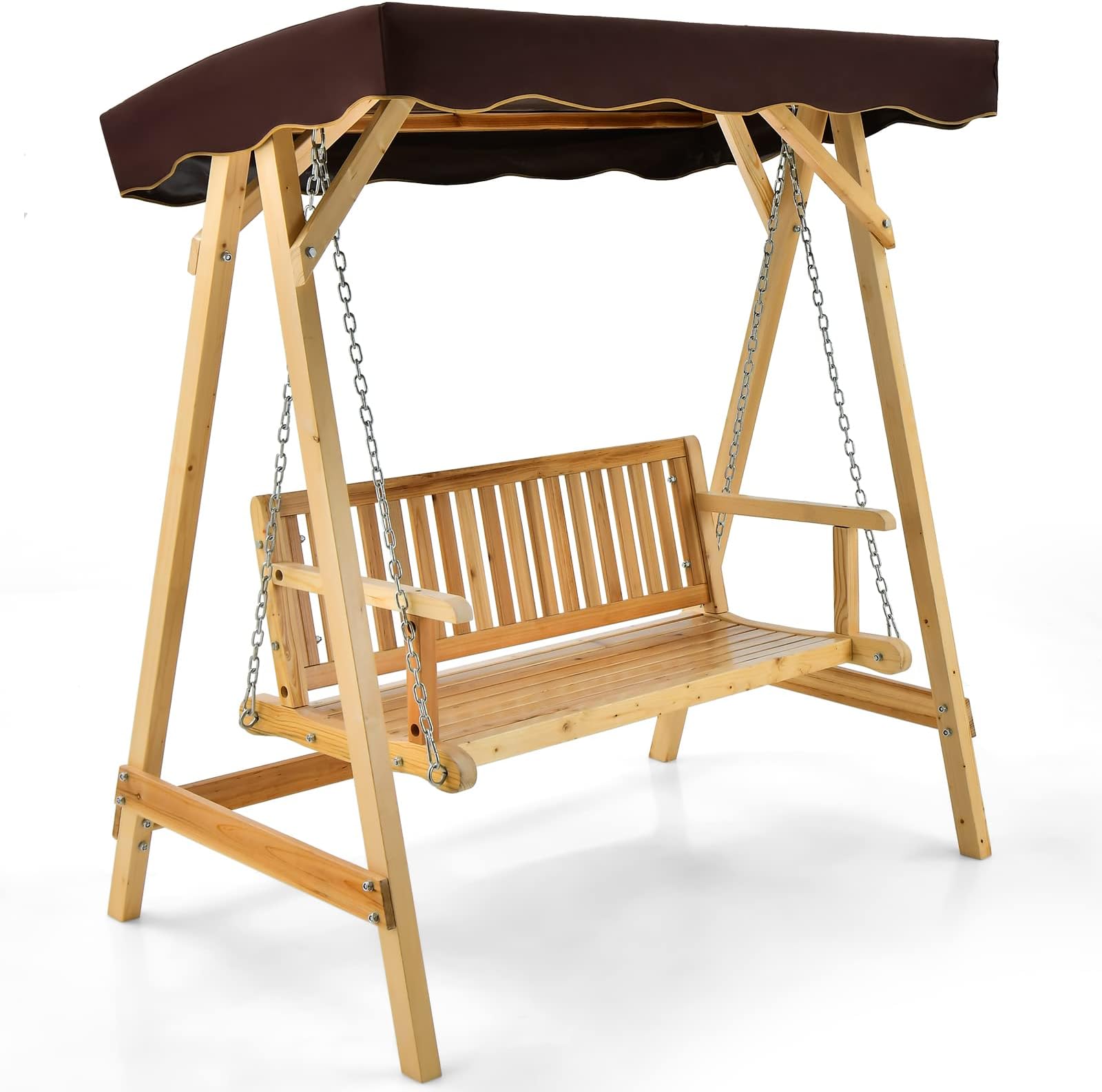 Amazon.com: CASTLECREEK Log Swing for Porch, Outdoors, Garden, Patio ...
