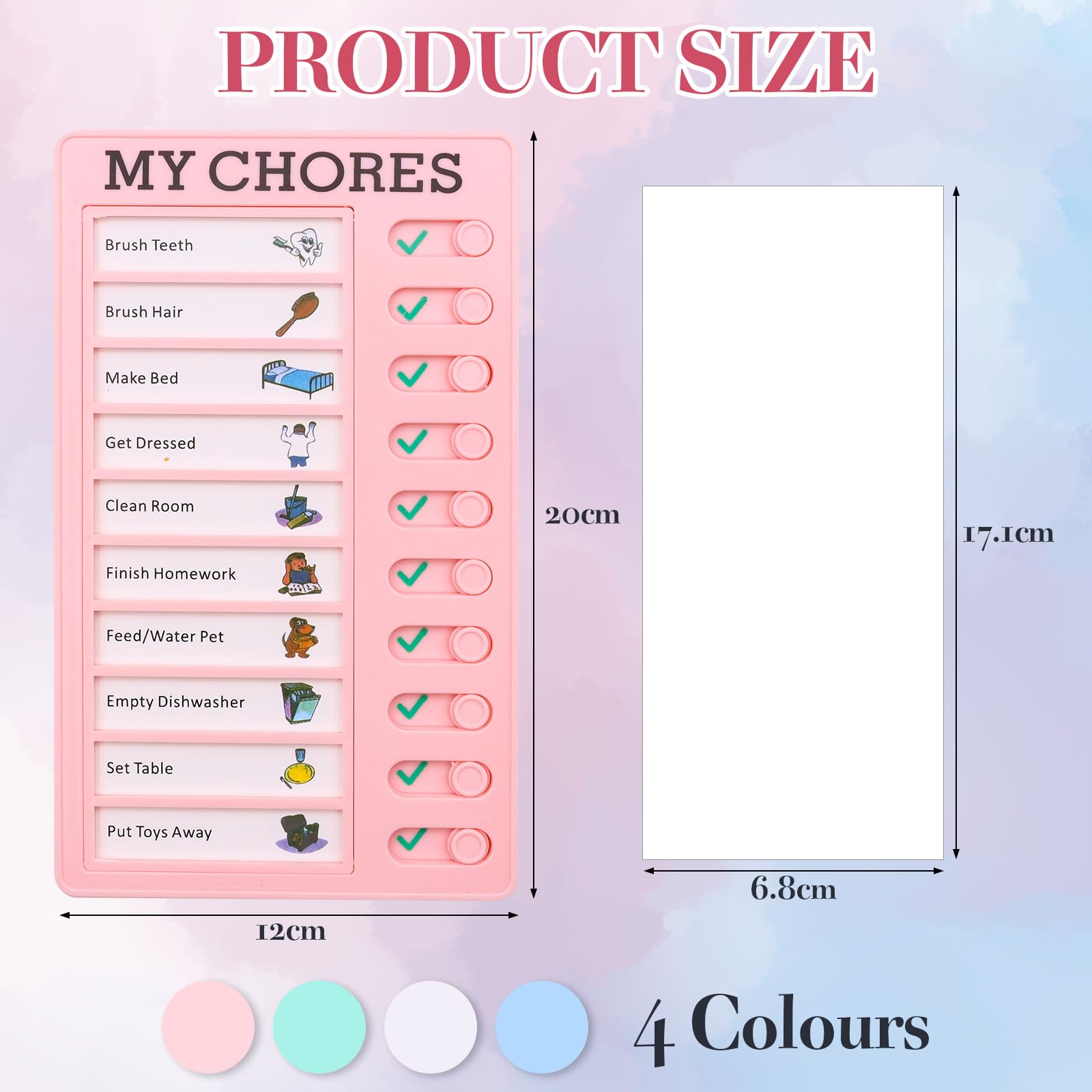 ZOCONE 4 PCS Chores Chart for Kids My Chores Checklist Board Kids with ...
