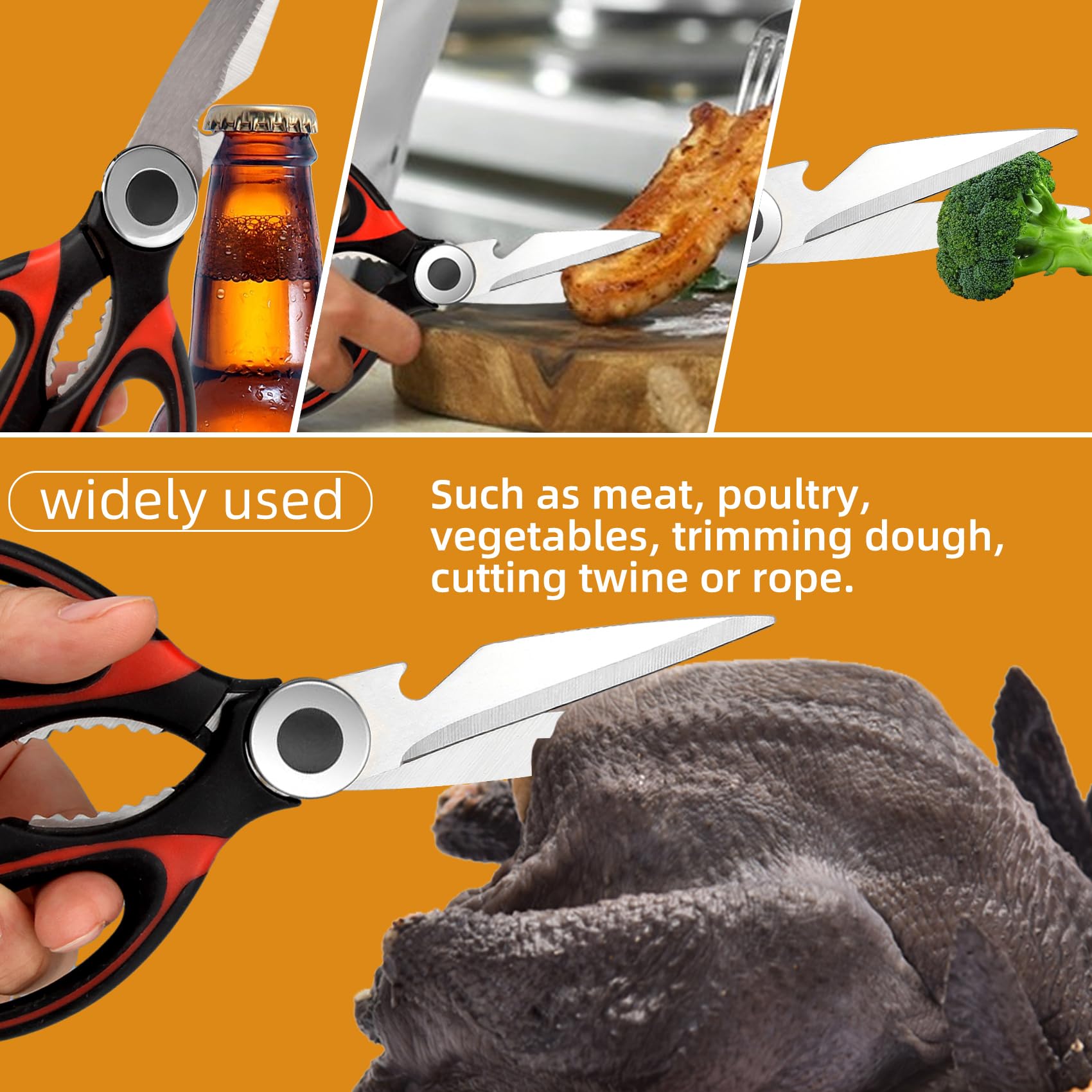 Kitchen Scissors 2 Pack All Purpose Heavy Duty Kitchen Shears For Food ...