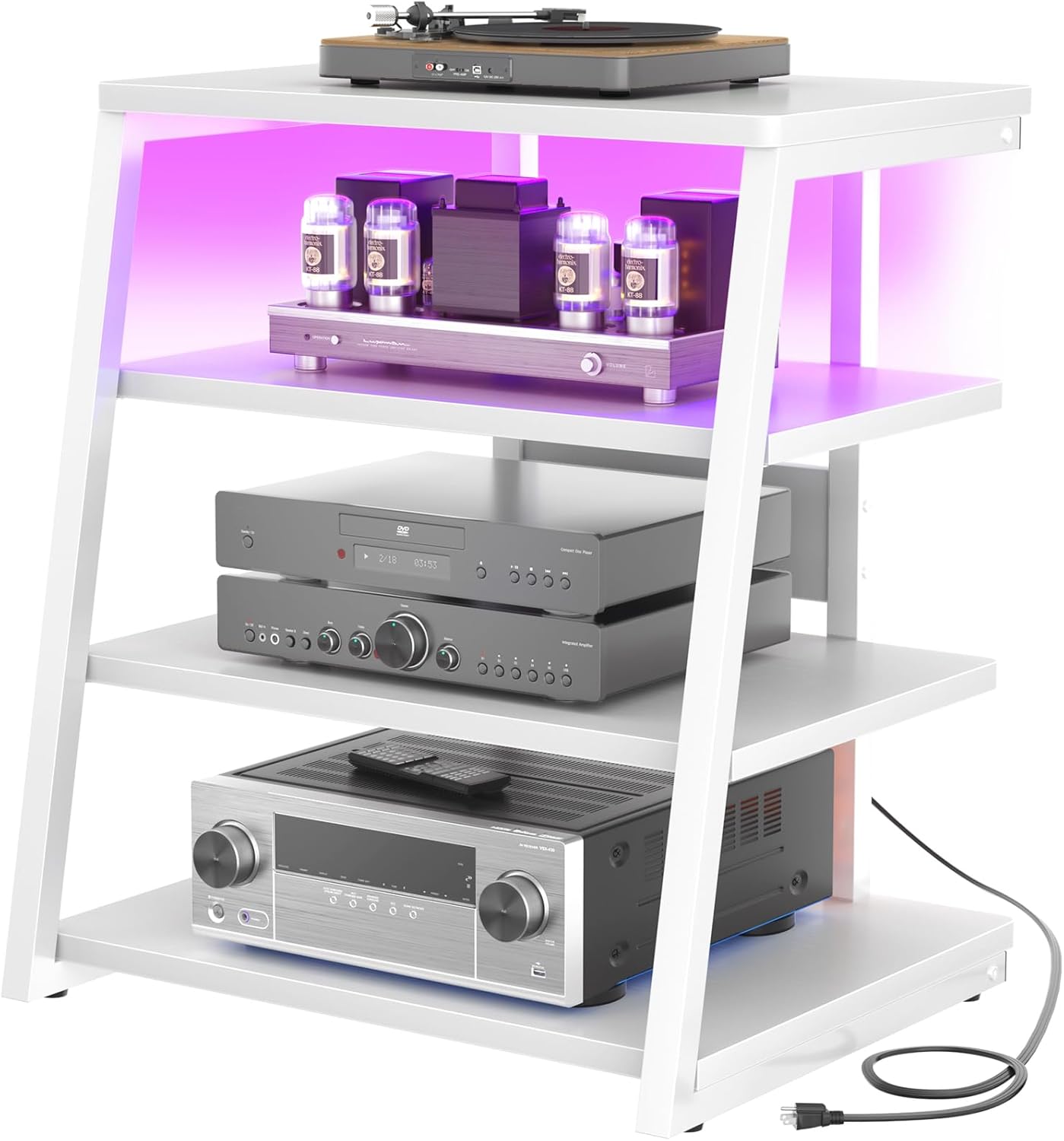 Amazon.com: Armocity 4-Tier AV Media Stand with Power Strips, Stereo ...
