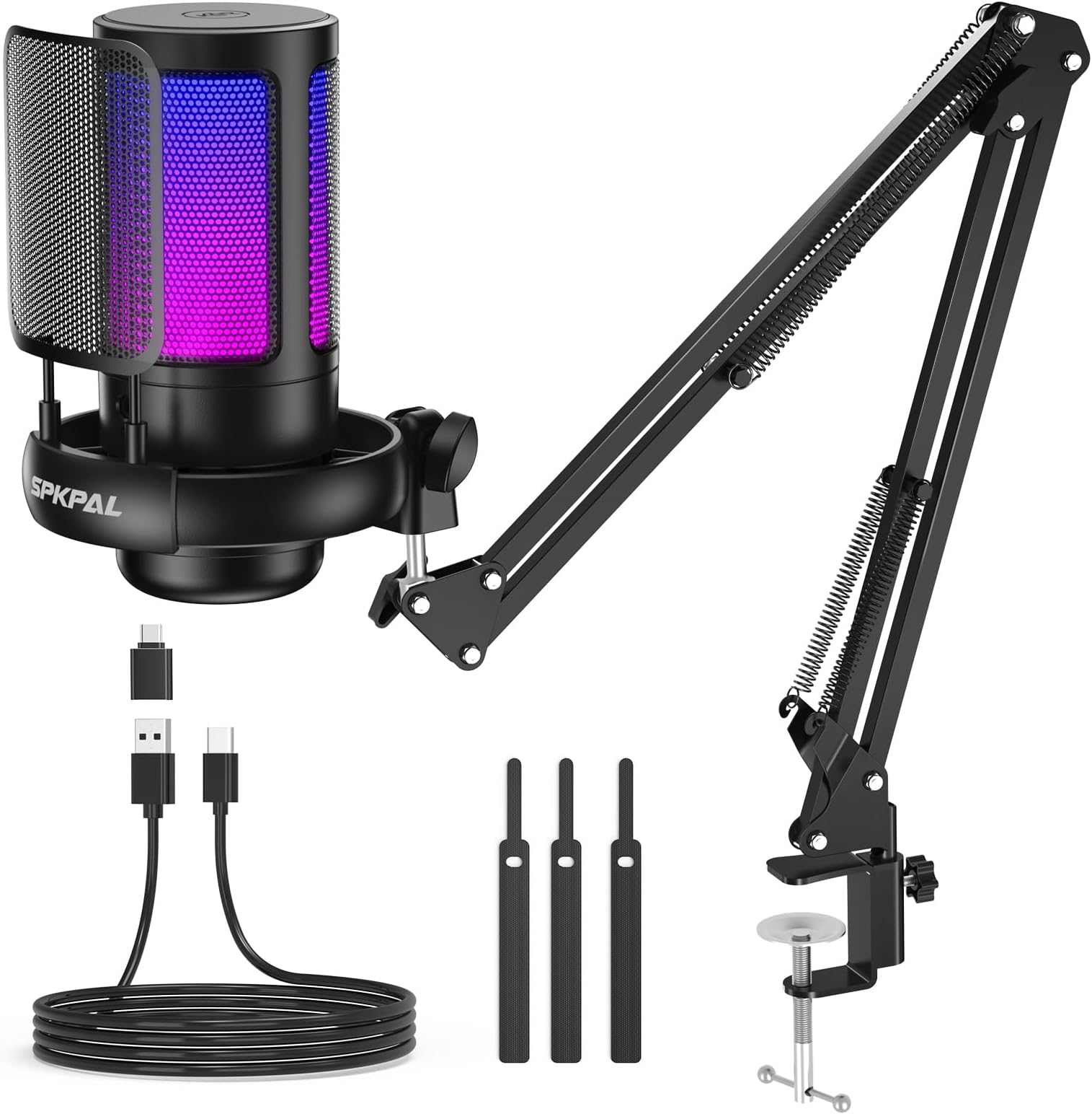 Amazon.com: ZealSound RGB Gaming Microphone a68s-us and RGB Flexible ...