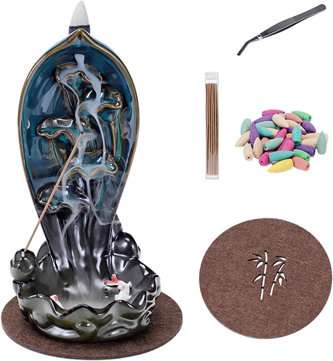 Amazon.com: Backflow Incense Burner Holder, Ceramic Handmade Incense ...