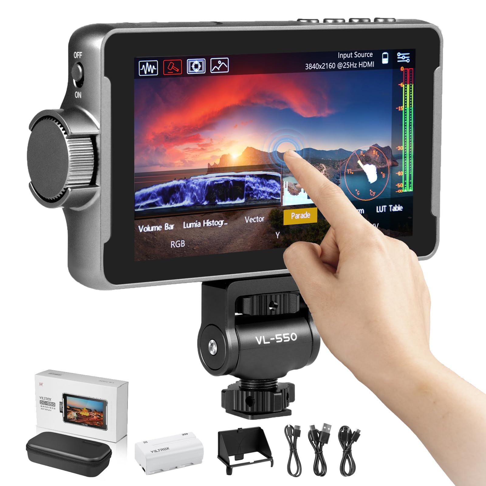 Amazon.com : VILTROX DC-550 Pro Touch Screen DSLR Camera Field Monitor ...