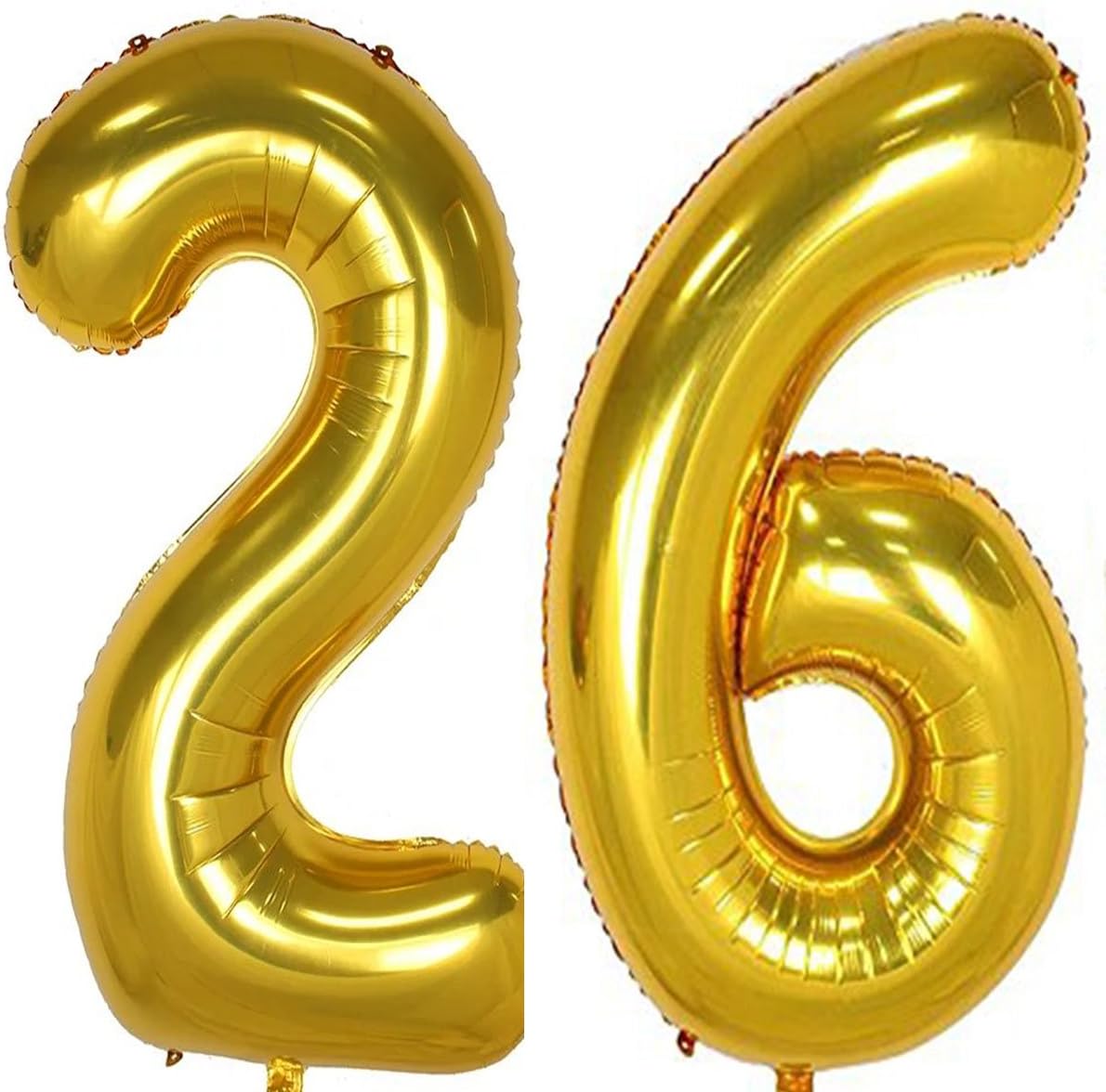 Amazon.com: 40inch Gold Foil 26 Helium Jumbo Digital Number Balloons ...