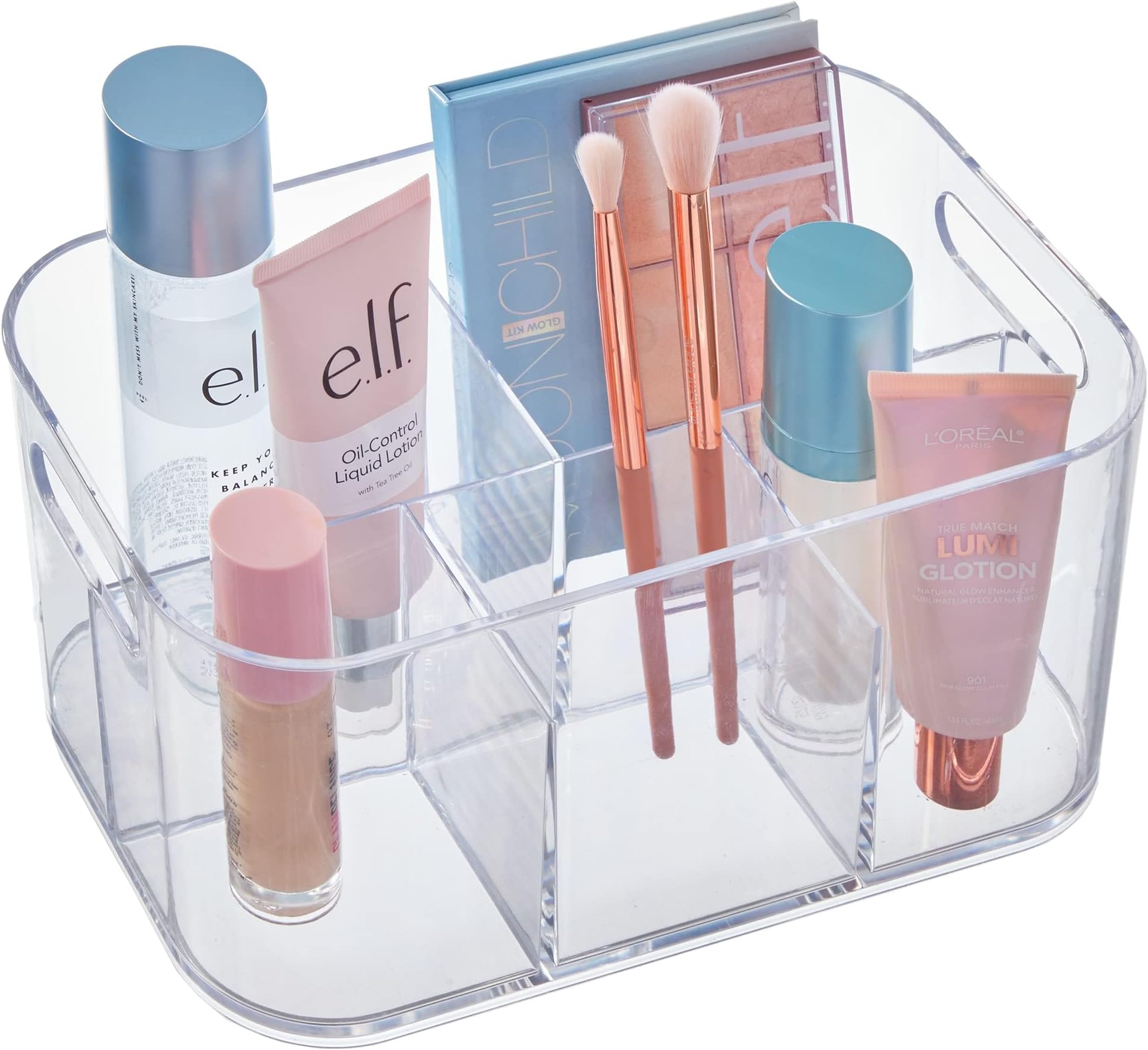 Amazon.com: mDesign Plastic 3-Compartment Bathroom Organizer Storage ...