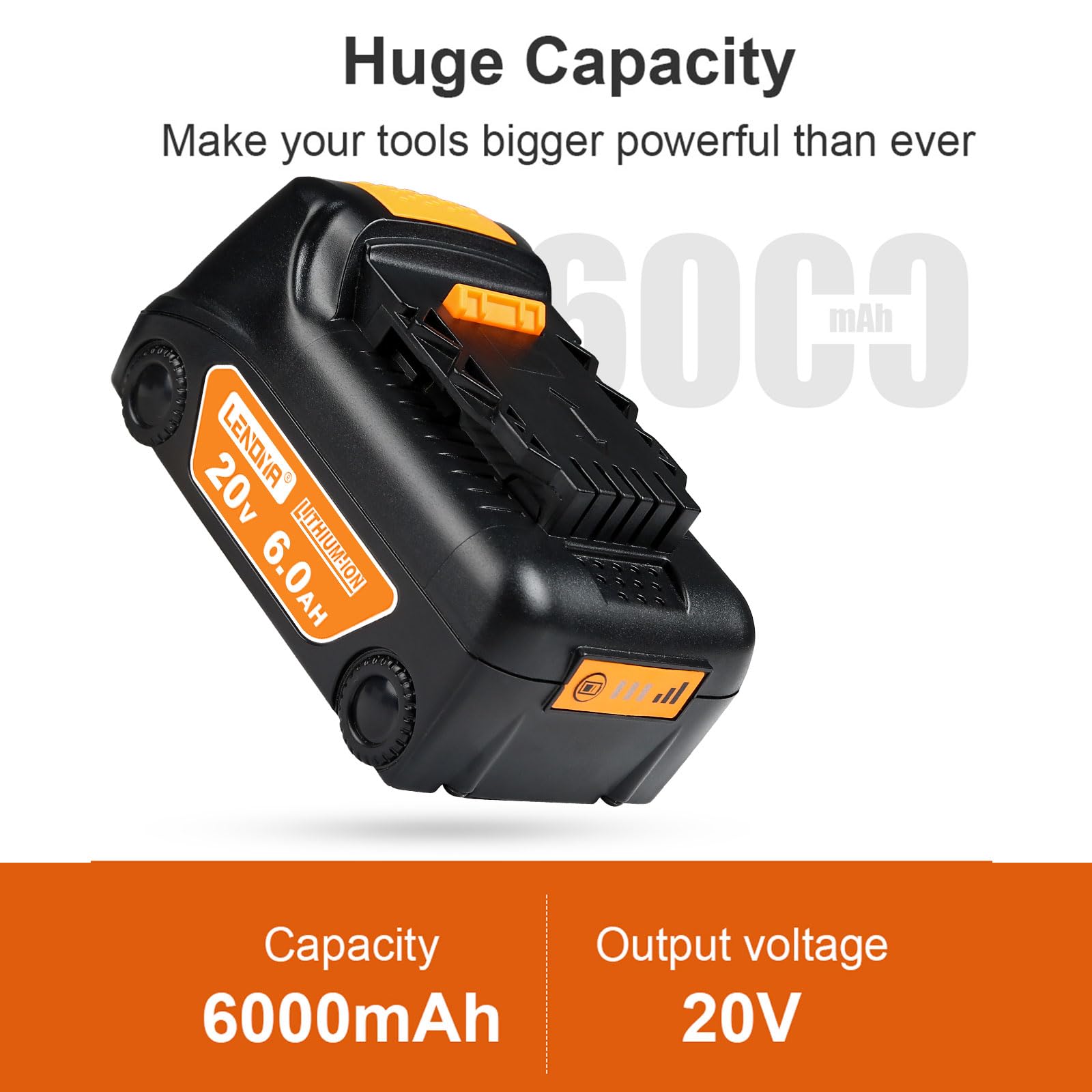 Snapklik.com : 20v Battery Replacement For Dewalt 20V Battery 6000mAh