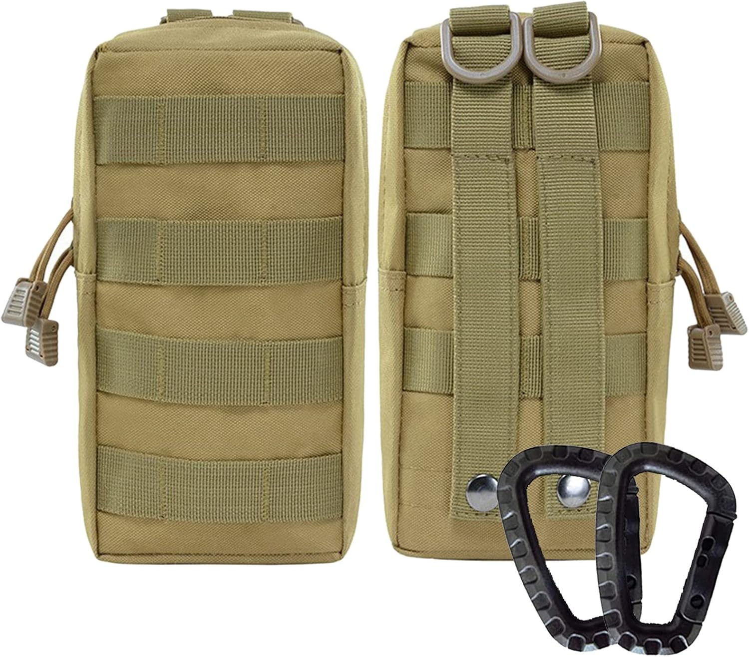 2 Pack Molle Pouches, Utility Pouch Small Water-Resistant Tactical ...