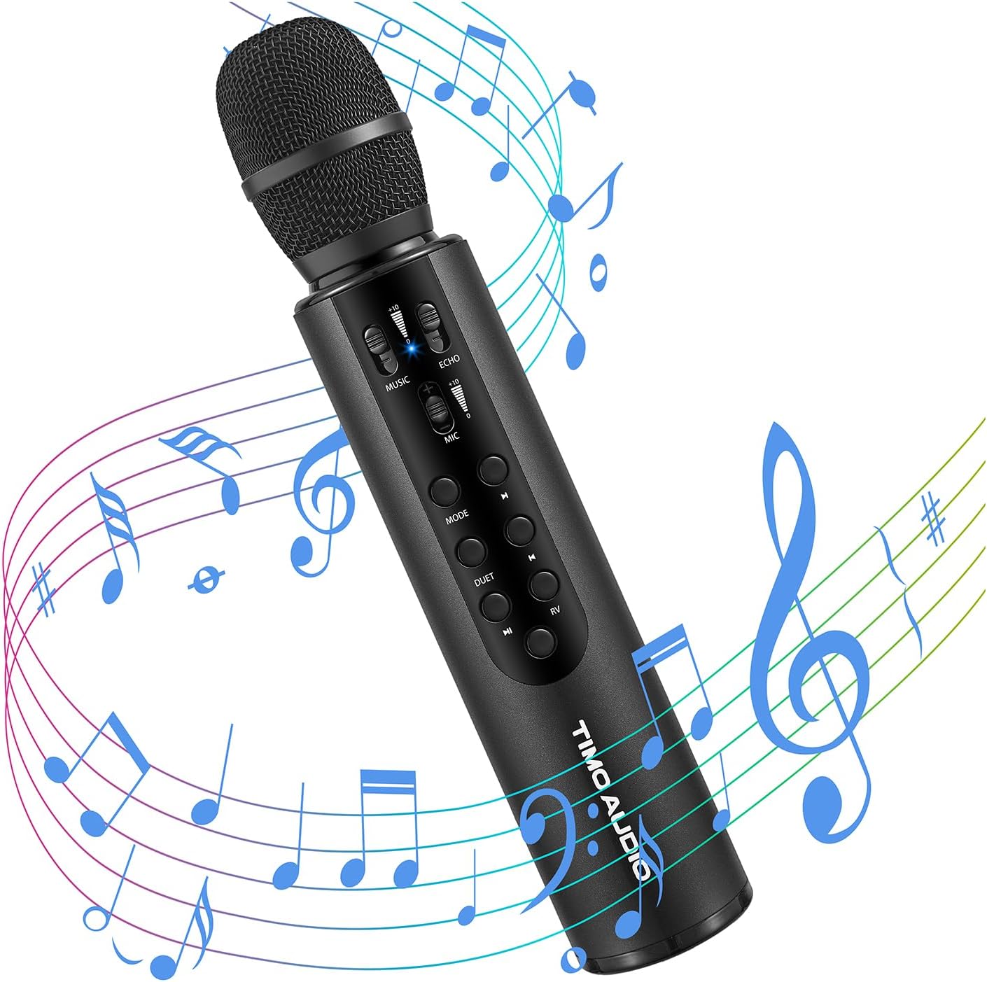 4-in-1 Karaoke Microphone with Powerful 10W Speaker - Your Ultimate Singing Machine (Black ...