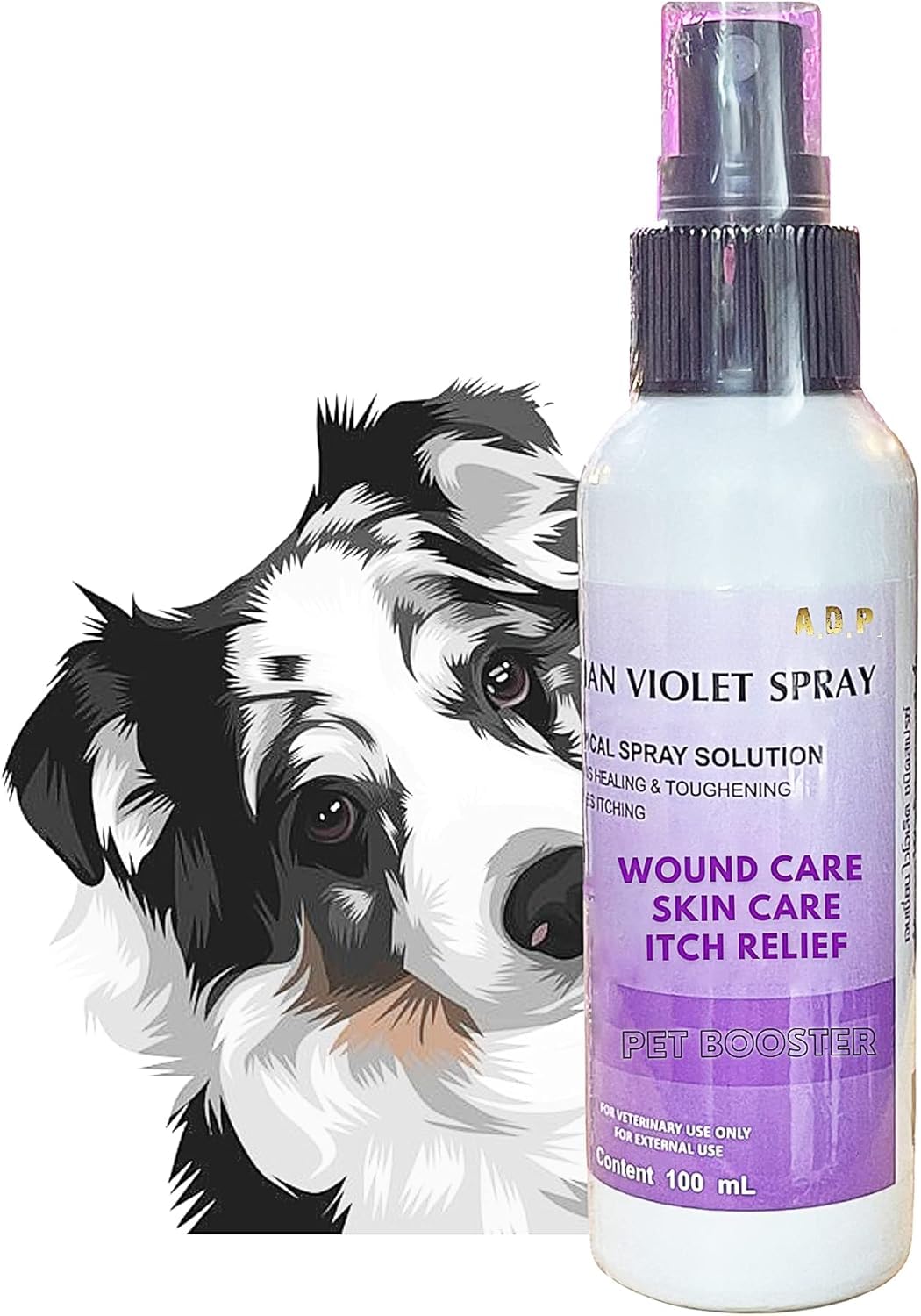 Amazon.com : Gentian Violet Spray Solution 1% 100 ML. Pet Wound Care ...