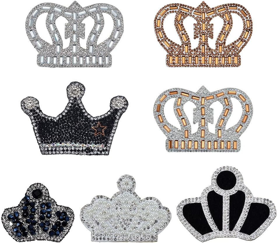 Amazon.com: Embroidered Sequin Applique Patch Queen Crown from Hook ...