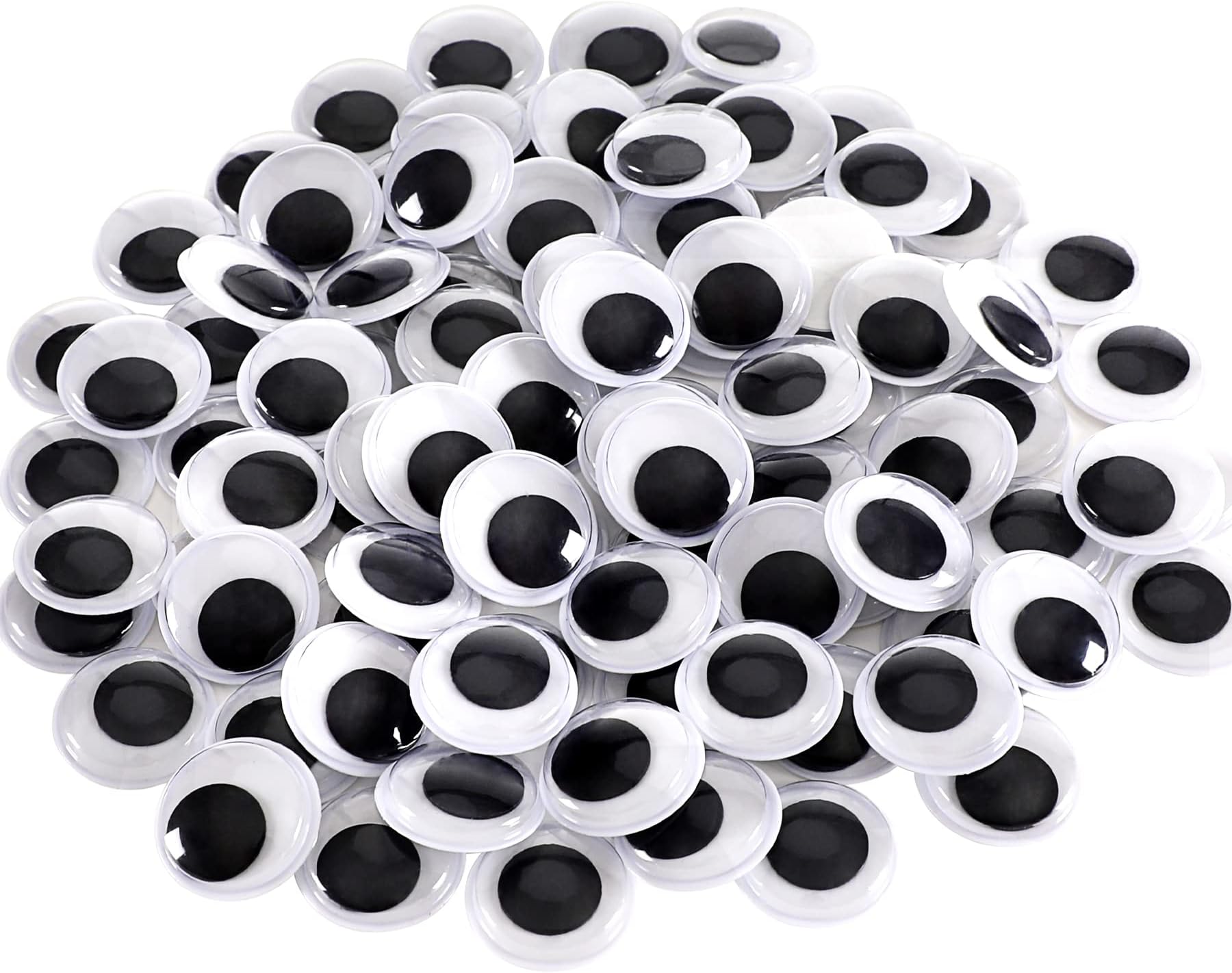 Amazon.de: 100 Stück 20mm Wackelaugen Selbstklebend Runde Schwarz Weiß ...