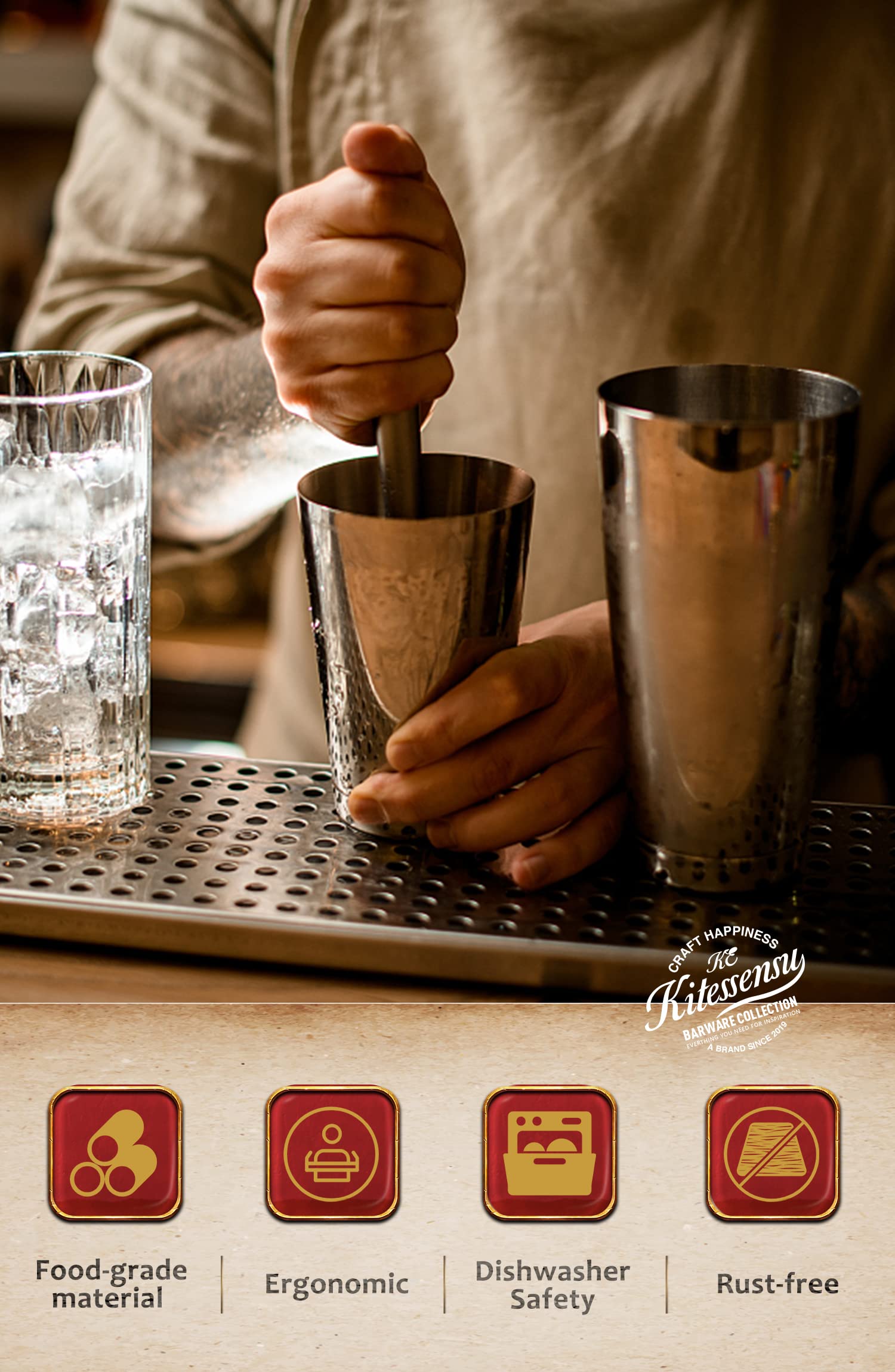 Snapklik.com : Muddler, 10 Inch Stainless Steel Cocktail Muddler For ...