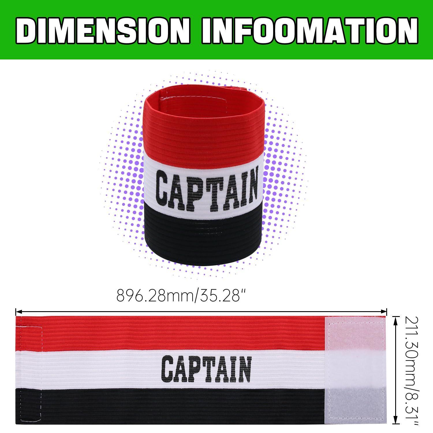Snapklik.com : Qimoo 6Pcs Black Red Youth Captain Armband For Soccer ...