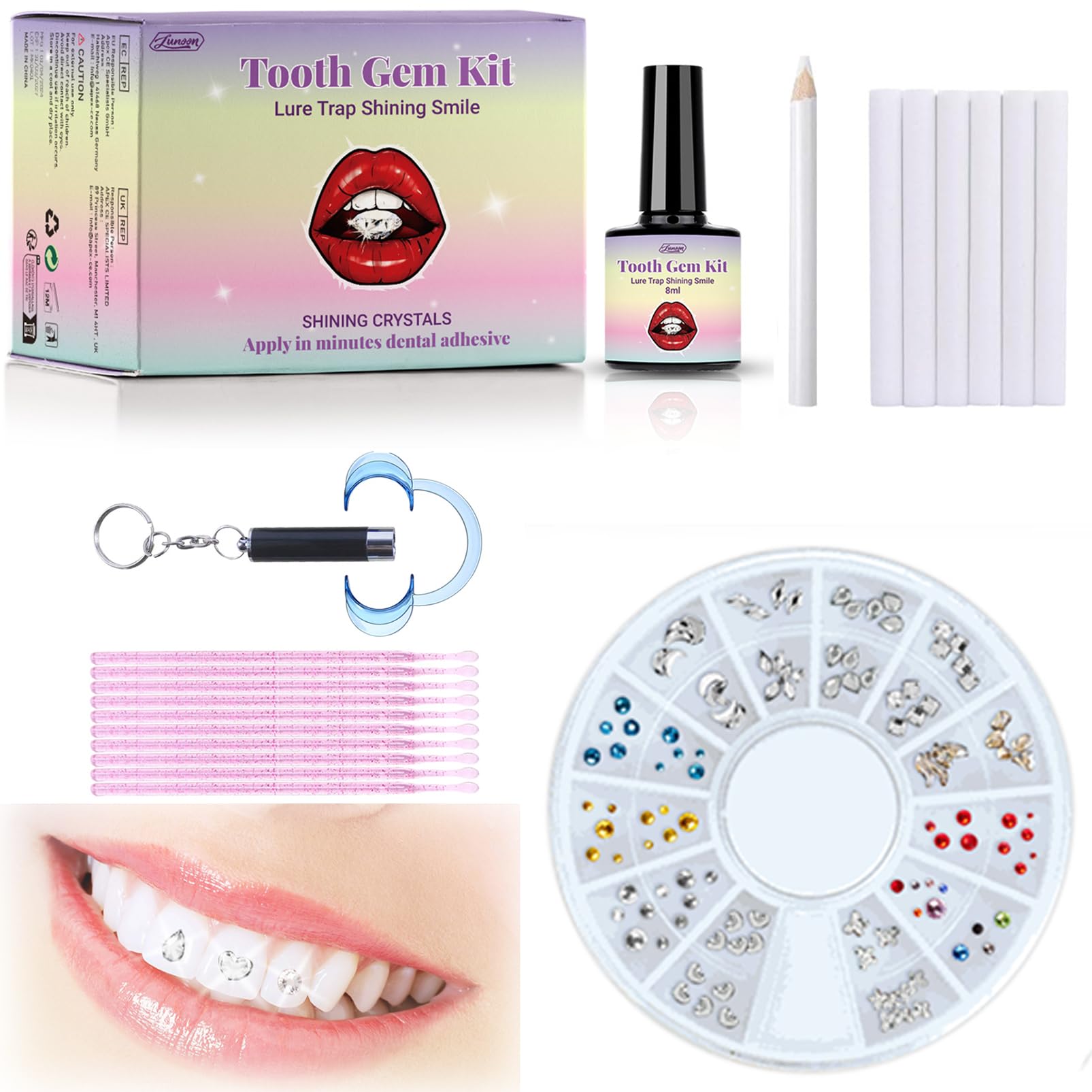 Tooth Gems Kit, DIY Teeth Gem Kit, Teeth Crystal Decoration for Tooth ...