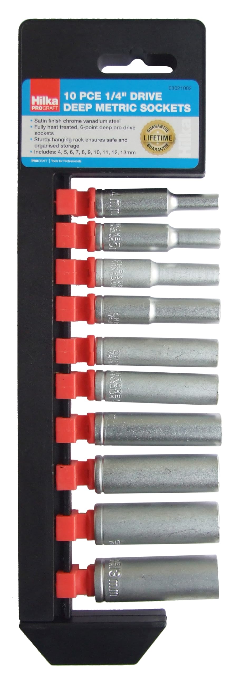 Hilka 03021002 10pce 1/4-inch Pro Craft Deep Metric Socket Set - Amazon.com
