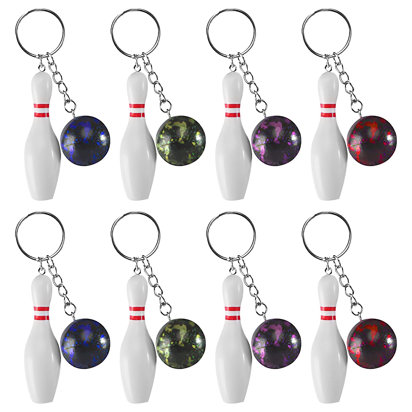 Purple Bowling Ball Keychains Cute PVC Key Holder With Mini Good Touch