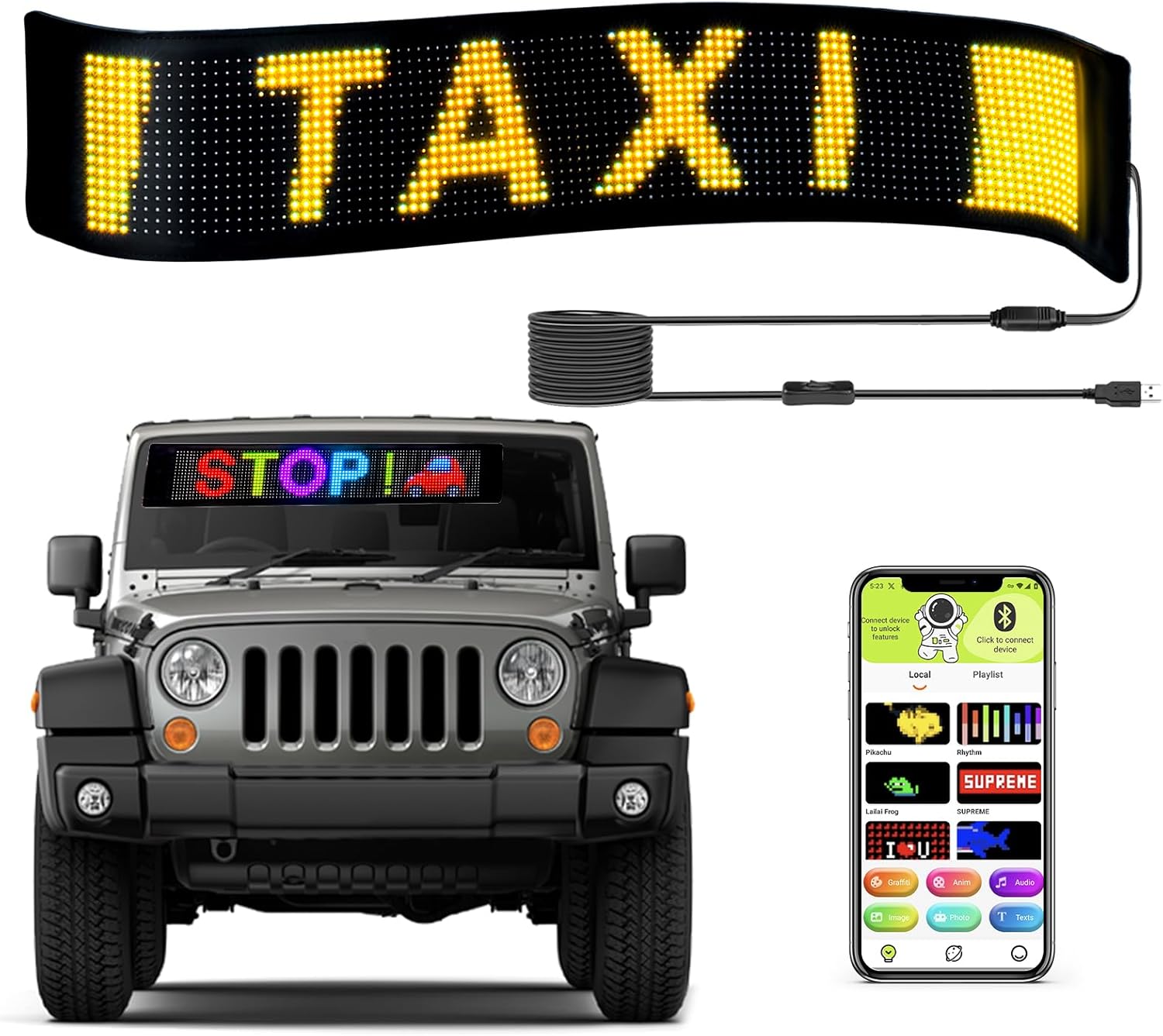 Amazon.com: QNK Scrolling Huge Bright Advertising LED Sign P6, 27”x5 ...