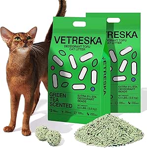 Amazon | VETRESKA 猫砂 おからる トイレ流せる 固まる 脱臭 抗菌 真空パック 飛び散らない 天然素材 臭みから解放 低粉塵 猫足に優しい 超瞬吸0.3秒凝固 (緑茶の香り ...
