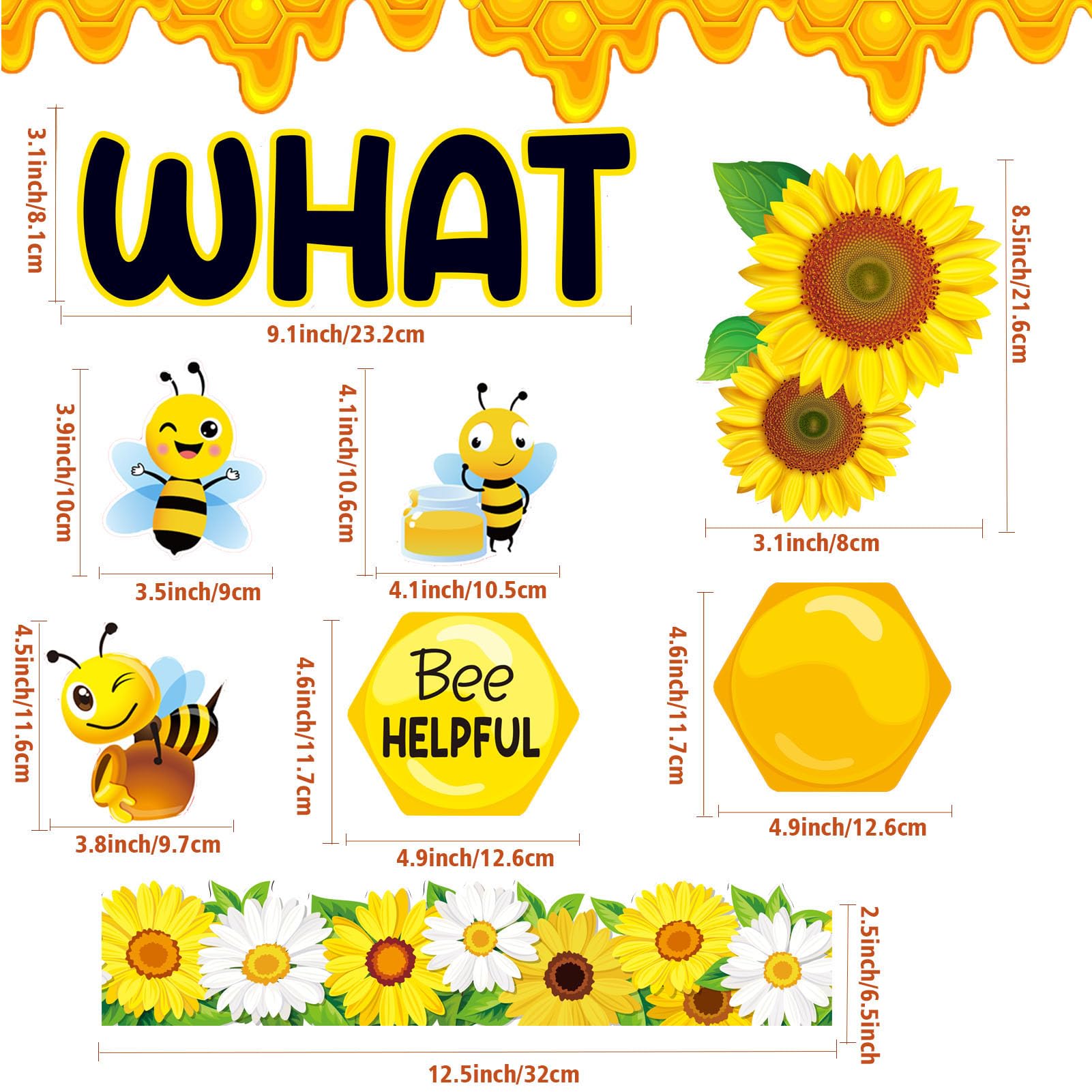 Snapklik.com : 66 Pieces Bee Bulletin Board Decorations - Bee Hive ...