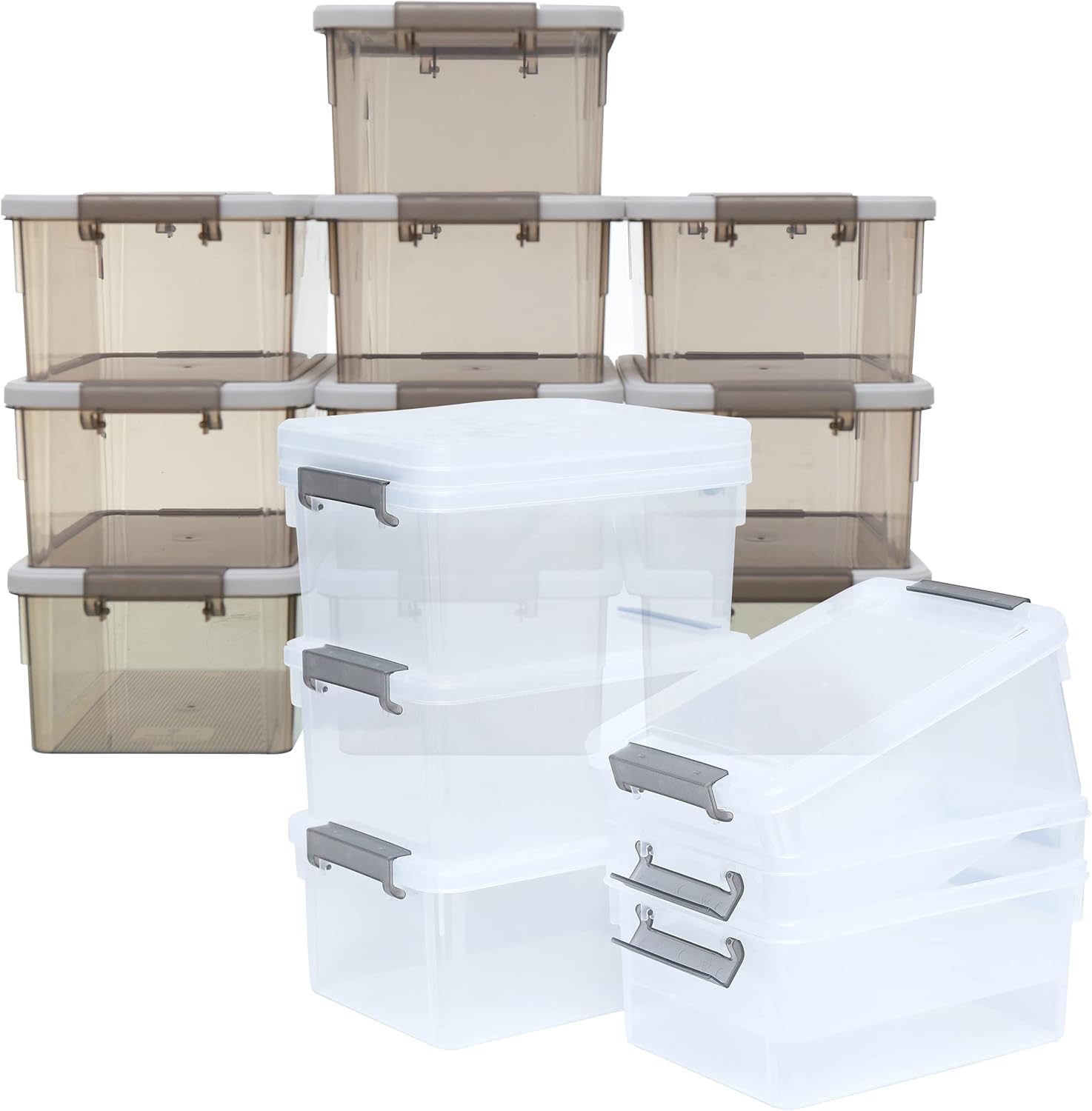 Amazon.com - Citylife 6 Packs 3.2 QT Small Storage Bins with Lids & 1.3 ...