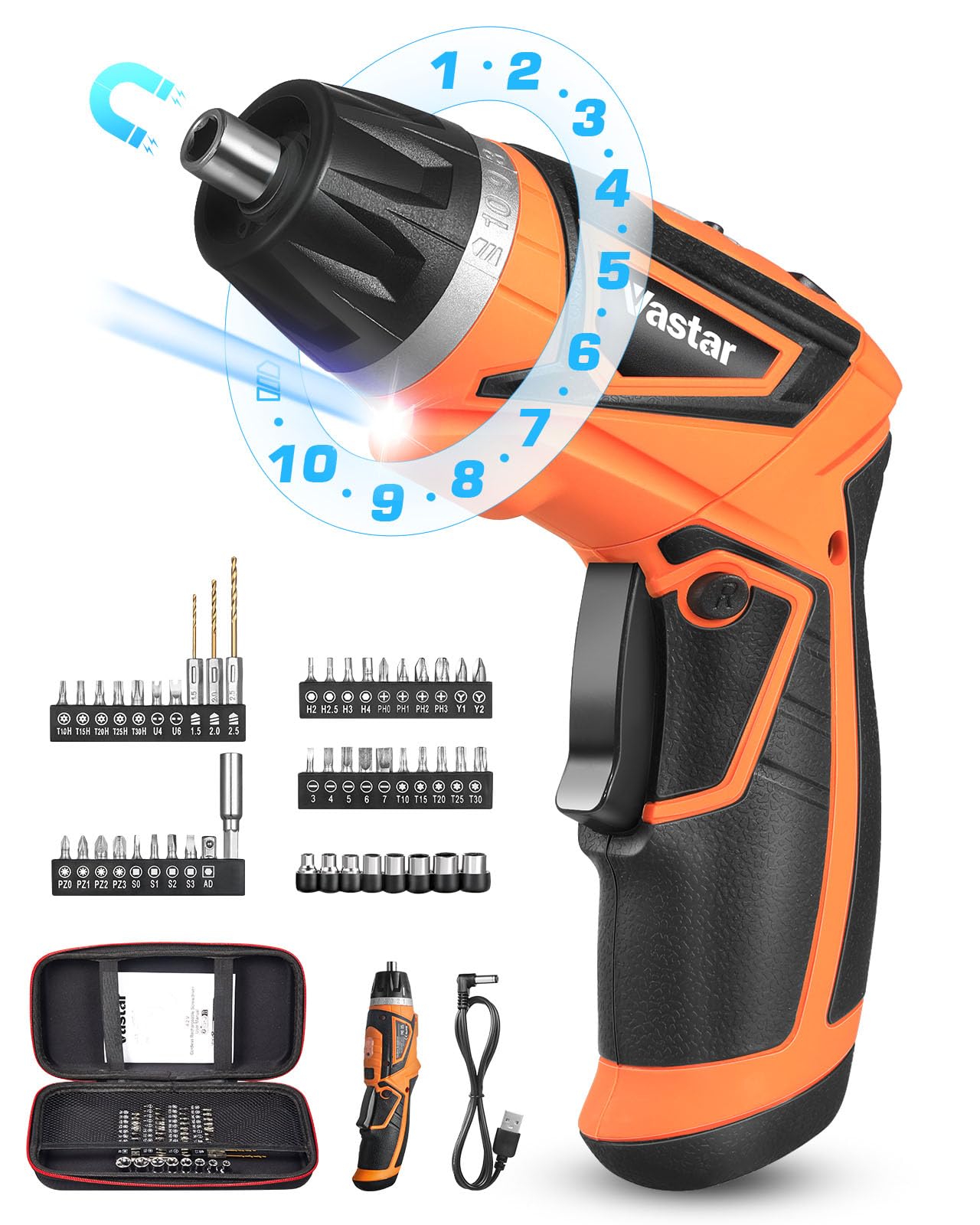 Vastar 4.2V Akkuschrauber Klein, Magnetisch Mini Elektrischer ...