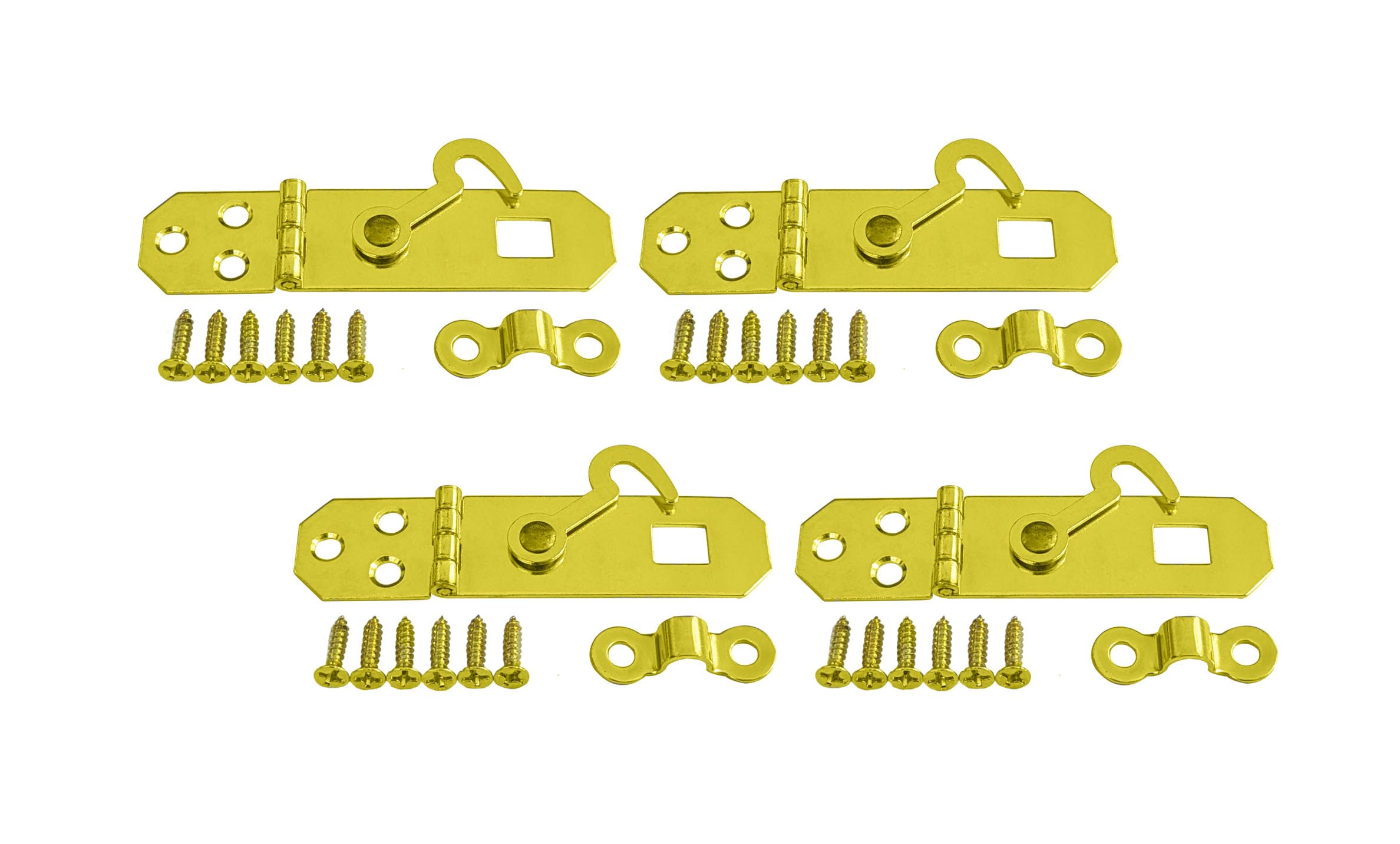 QCAA Decorative Mini Hasp with Hook Latch, 2-1/8" x 3/4", for Small Box ...