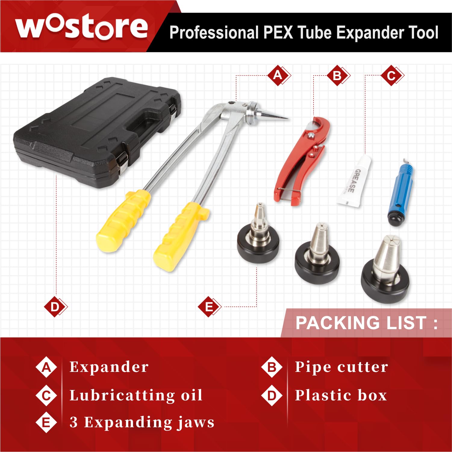 Snapklik.com : Wostore Pipe Tube Expander, 1/2", 3/4", 1" OD Manual ...