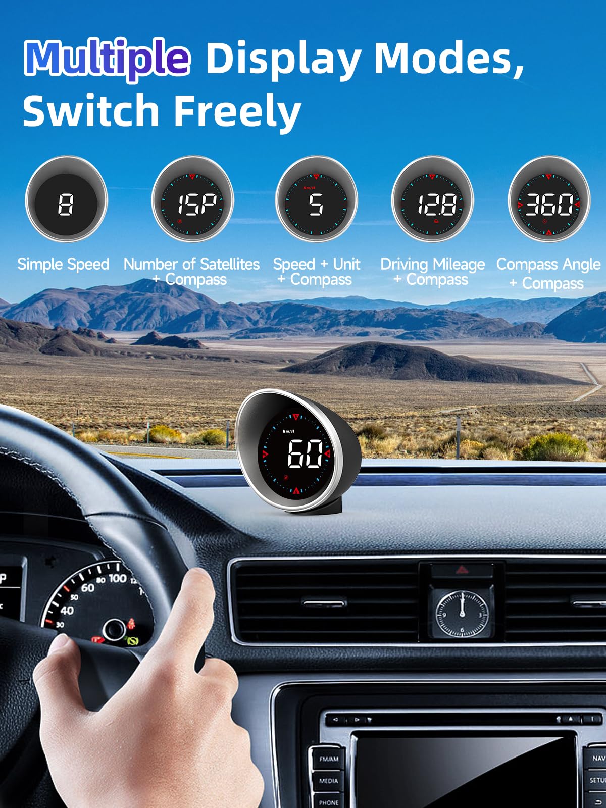 Snapklik.com : Heads Up Display For Cars HS1, Car HUD Speedometer MPH ...