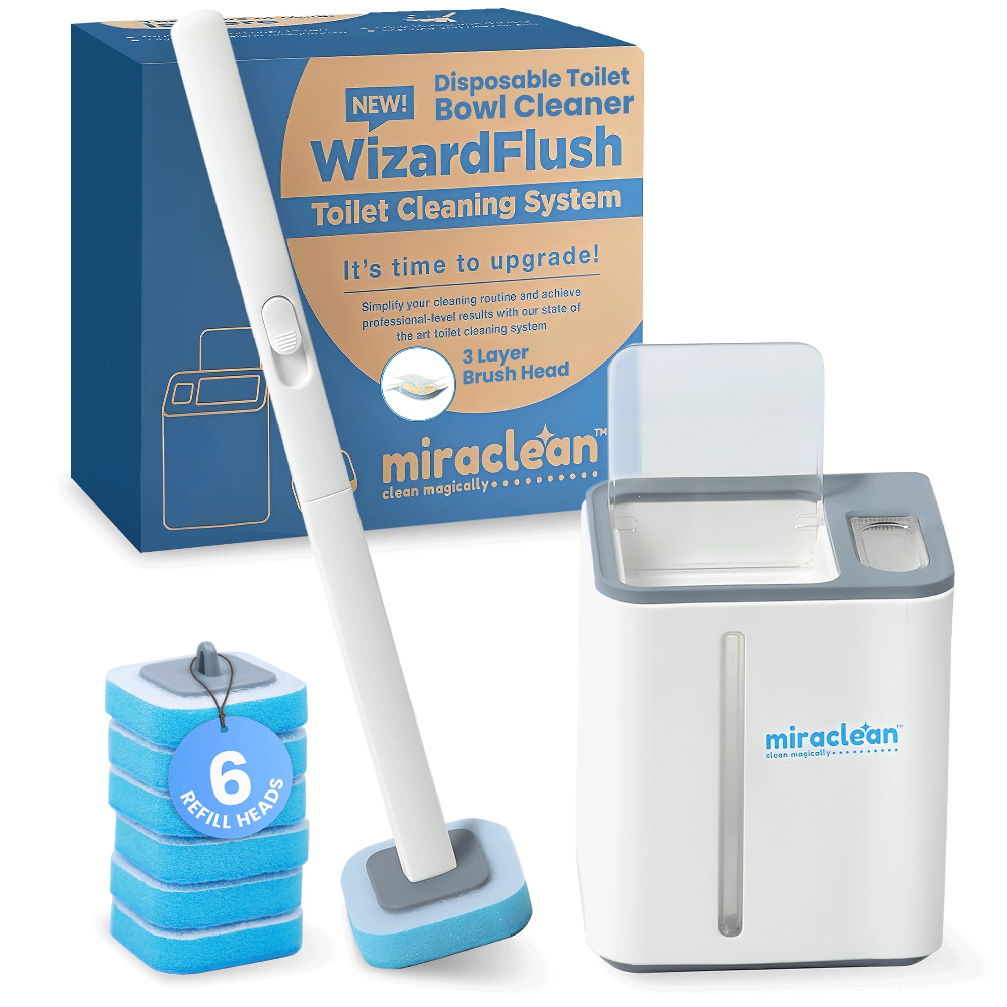 Amazon.com: WizardFlush Toilet Brush - Disposable Toilet Bowl-Cleaner ...