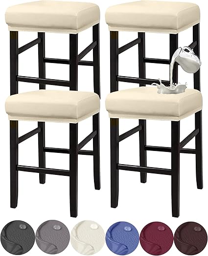 Amazon.com: Stool Covers Rectangle, Stretch Waterproof PU Rectangle Bar ...