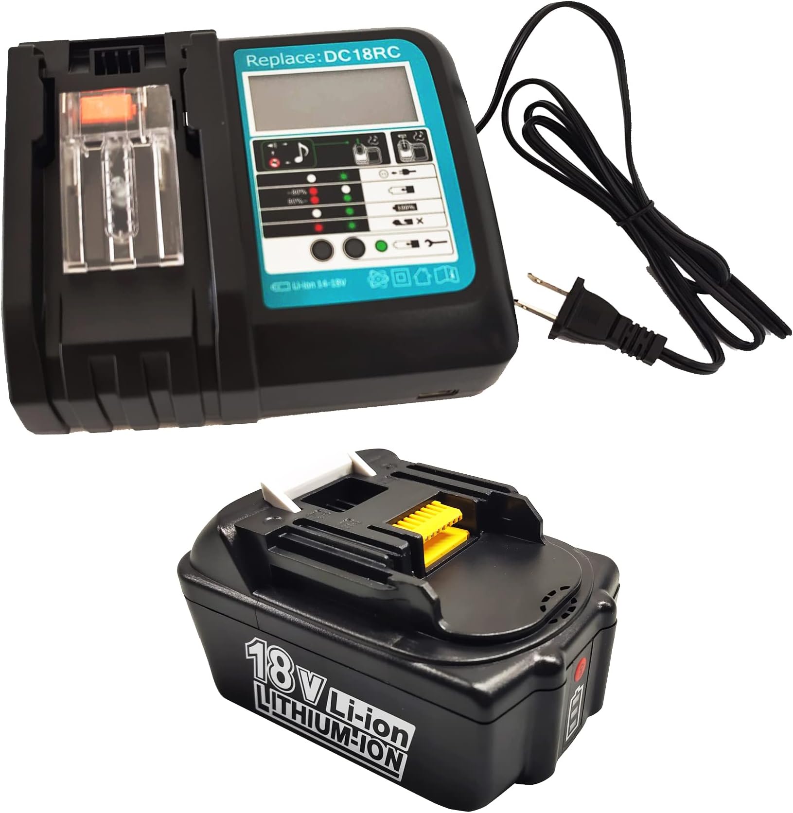 Amazon.com: 1 Pack Replace for Makita 18v Battery 8.0Ah with One DC18RC ...