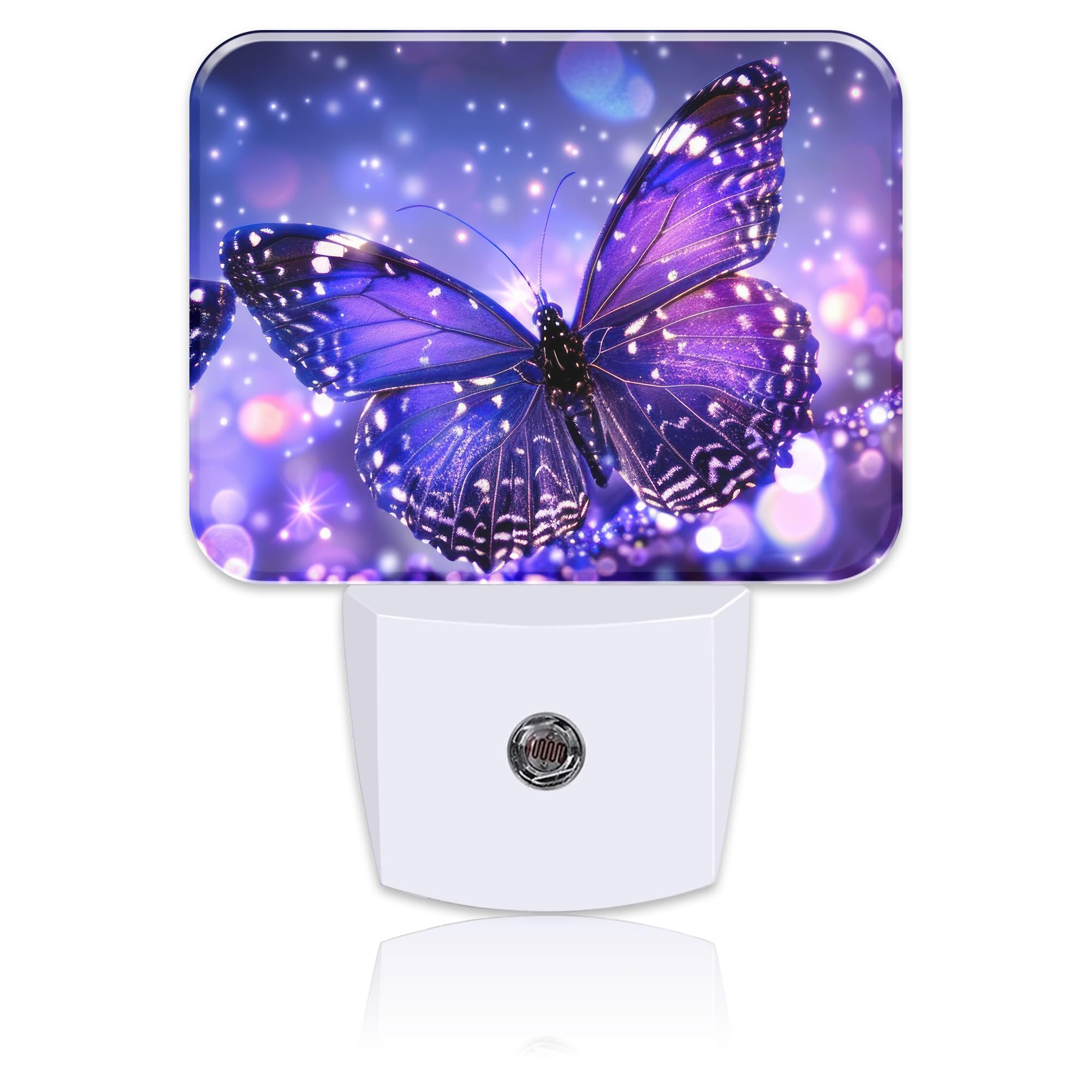 Purple Glowing Magic Butterfly Night Light Butterfly Nightlight Plug ...