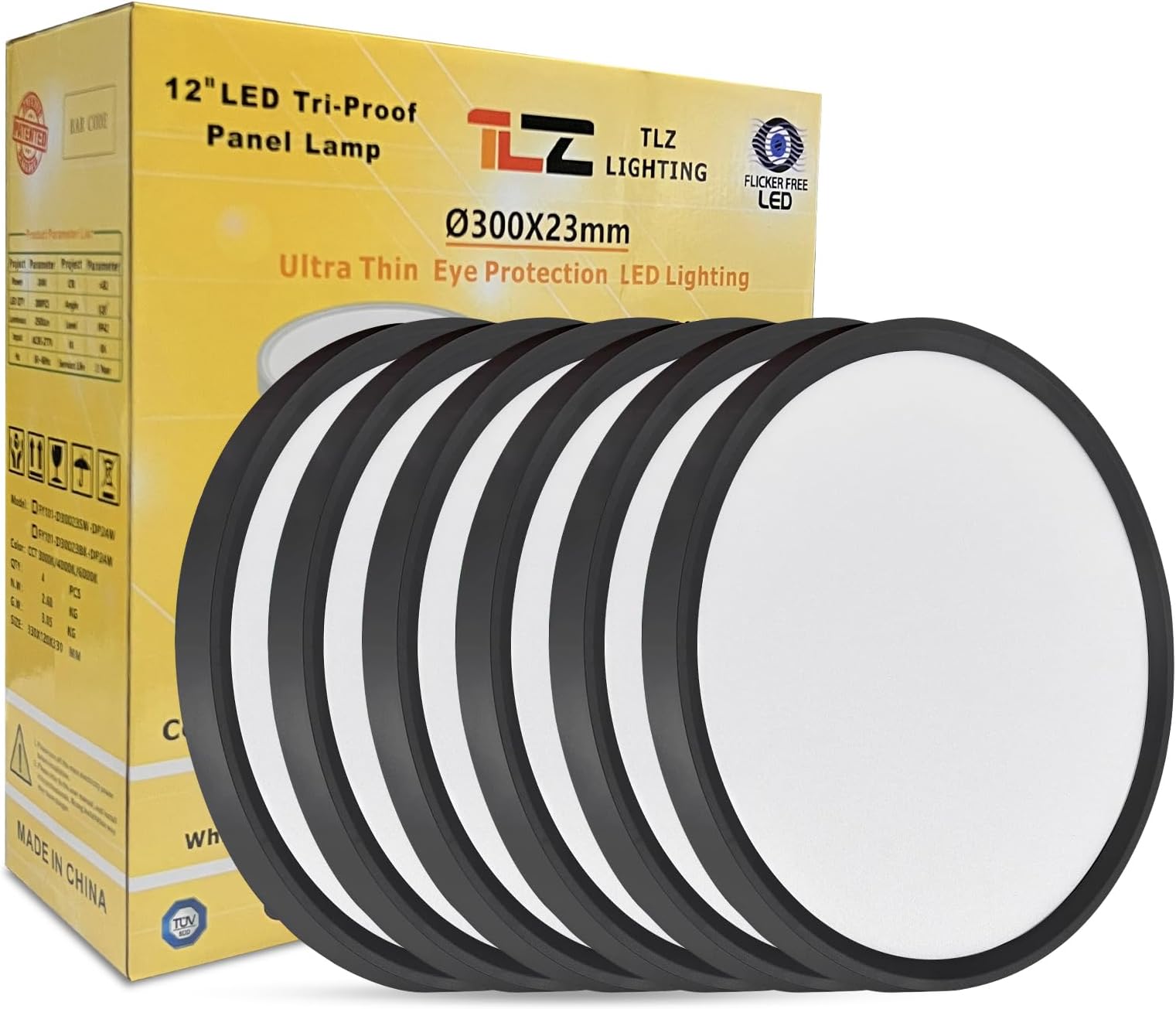 4PK 12 Inch LED Flush Mount Ceiling Light, 24W, 2520LM, 3000K/4000K ...