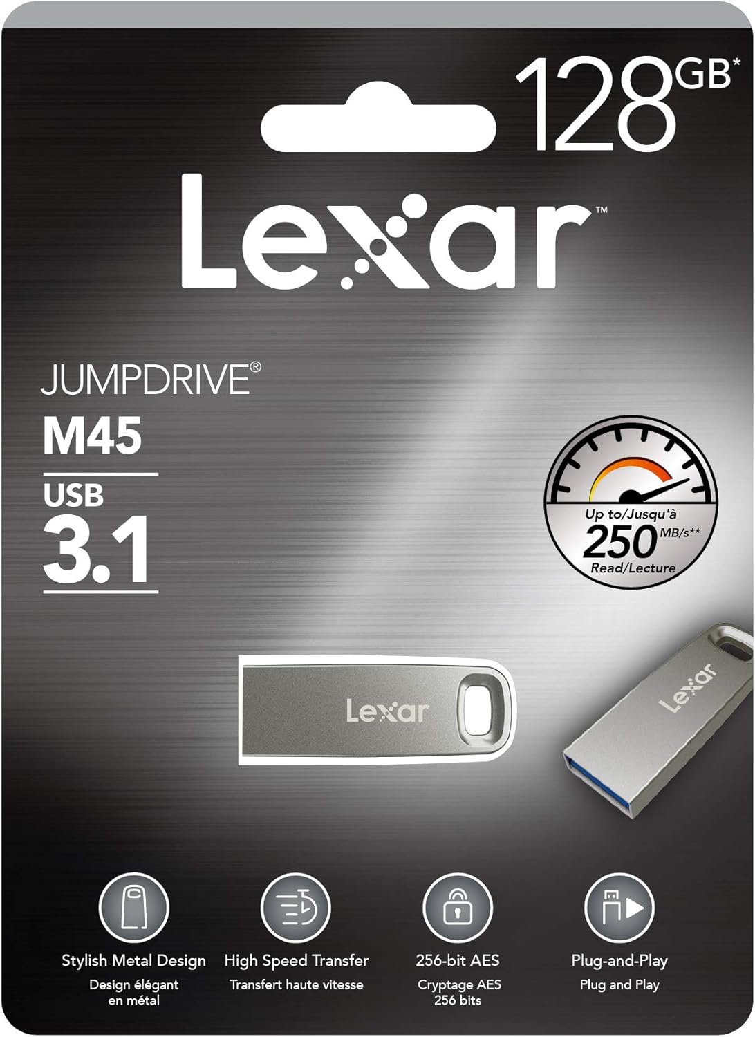LEXAR Jumpdrive M45 128 GB USB 3.1 Silver CASING 128Gb: Amazon.de ...