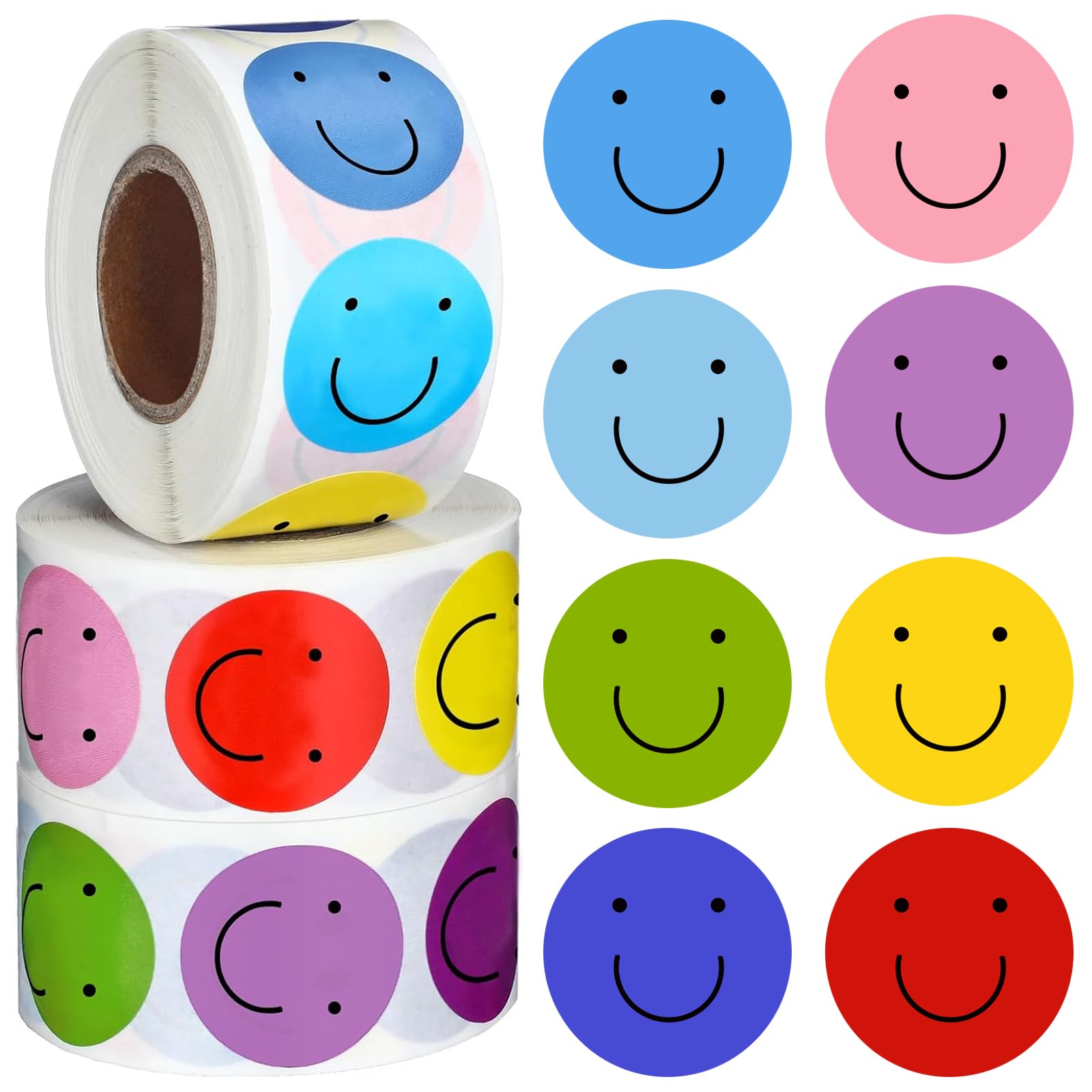Amazon.com : Outus 3000 Pcs Face Smile Stickers 1 Inch Happy Incentive ...