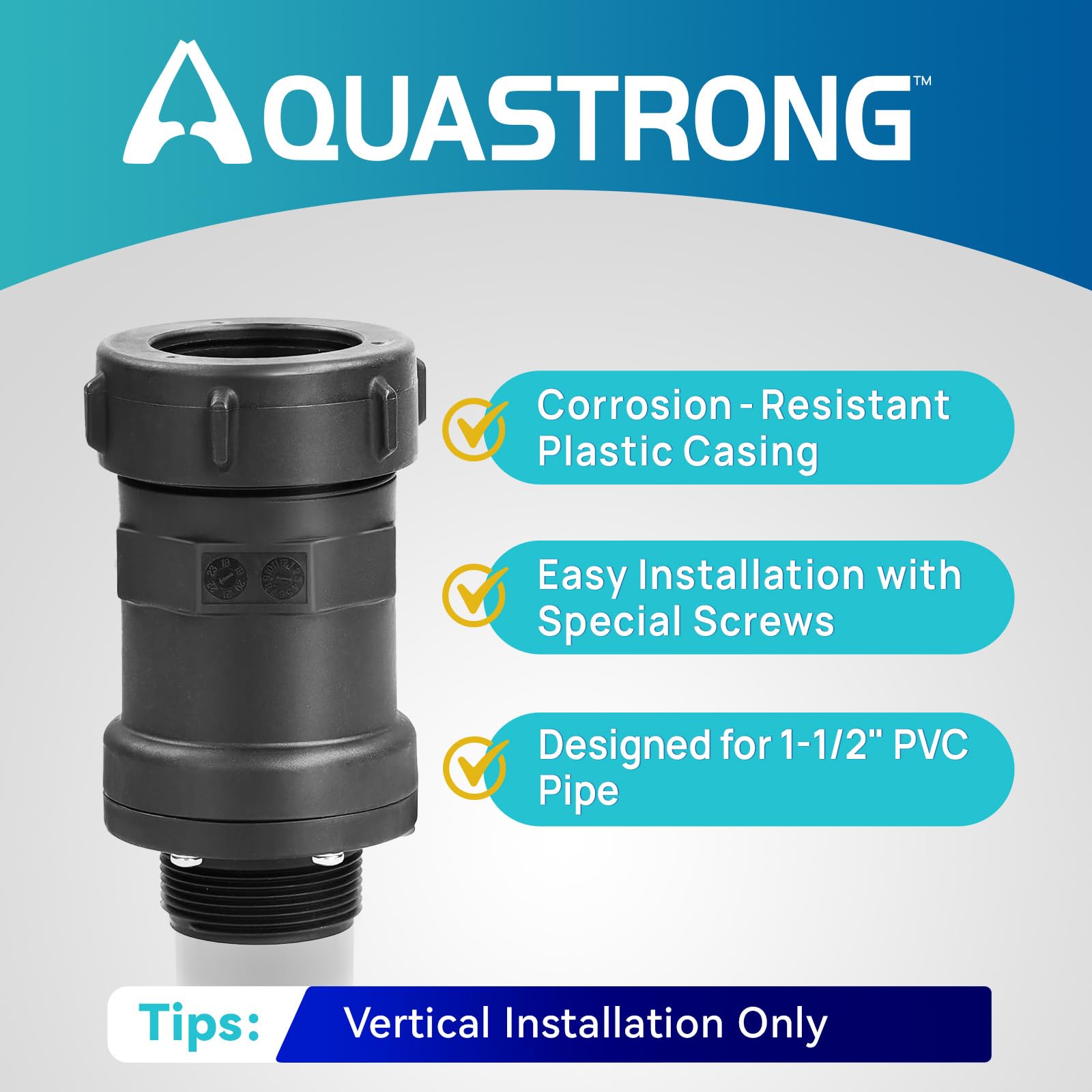 Snapklik.com : Aquastrong 1-1/2 Check Valve Connector