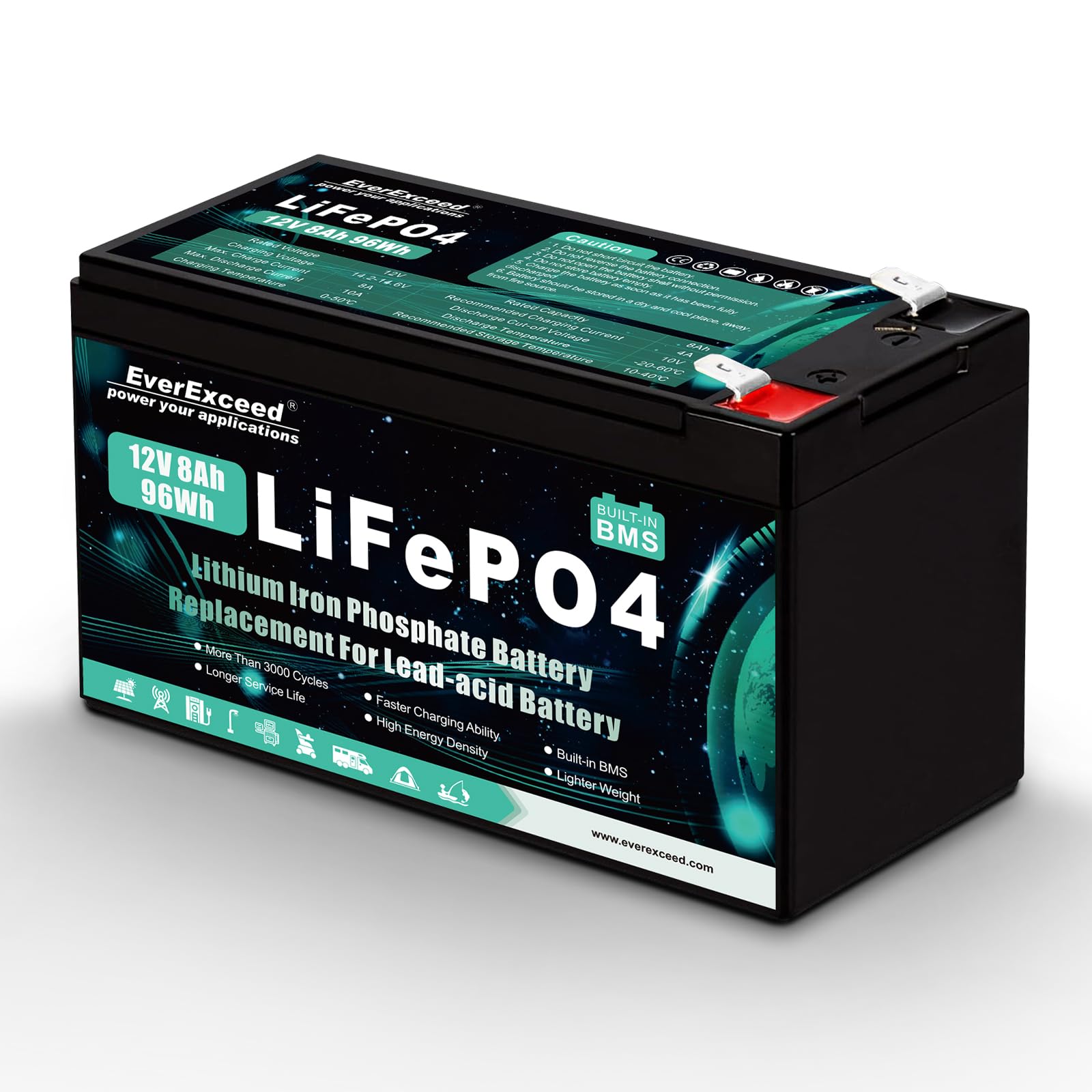 Ultra Thin Lithium Ion Phosphate Lifepo4 Batteries 12v 8ah For Medical