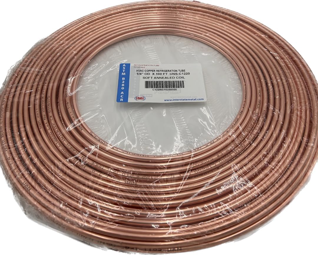 Amazon.com: 1/4 x 100ft Refrigeration Copper Tubing ACR ASTM B280 : Industrial & Scientific