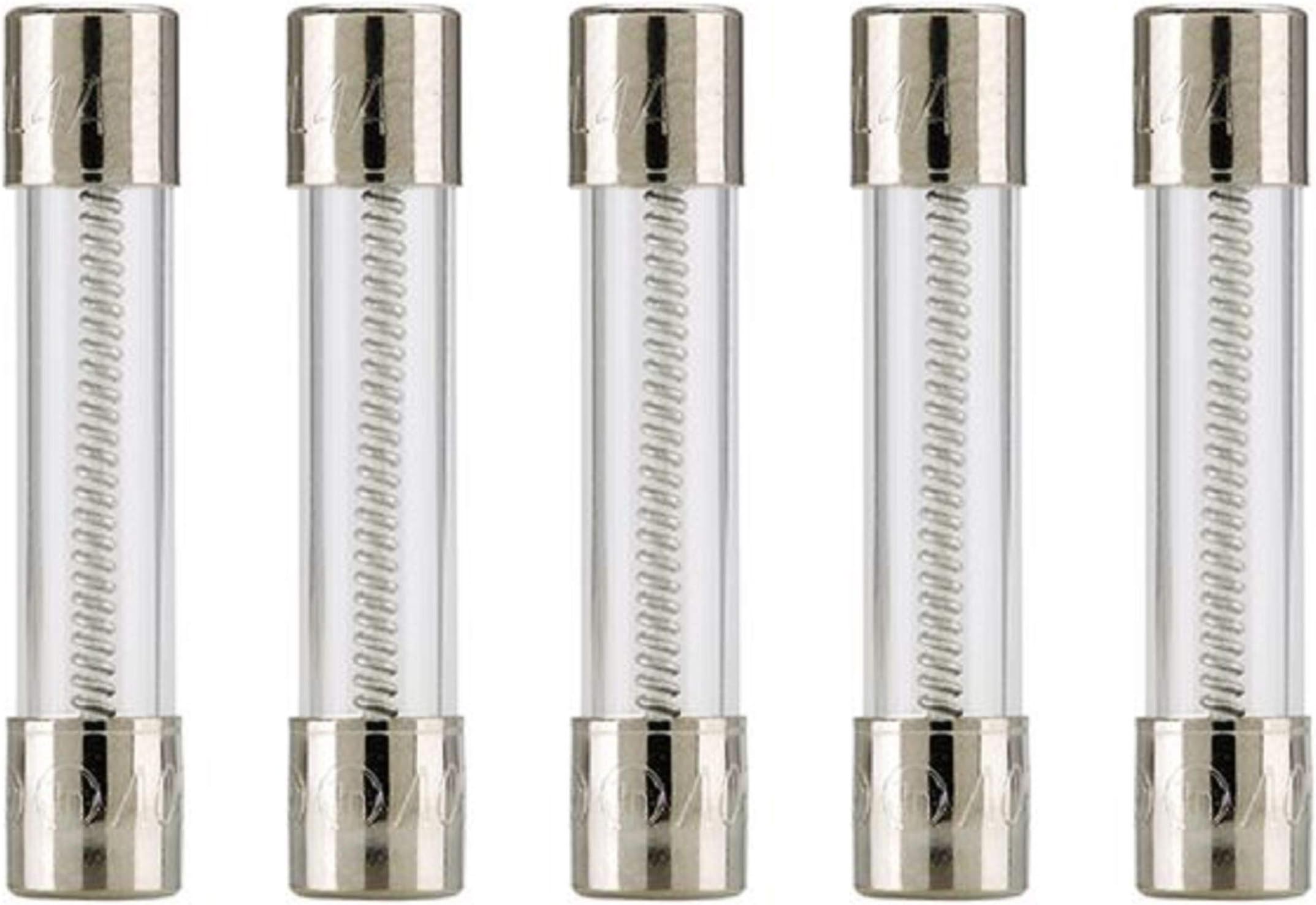 Pack of 5 Cooper Bussmann 250V 5A Time Lag Glass Tube Fuses MDL-5 ...