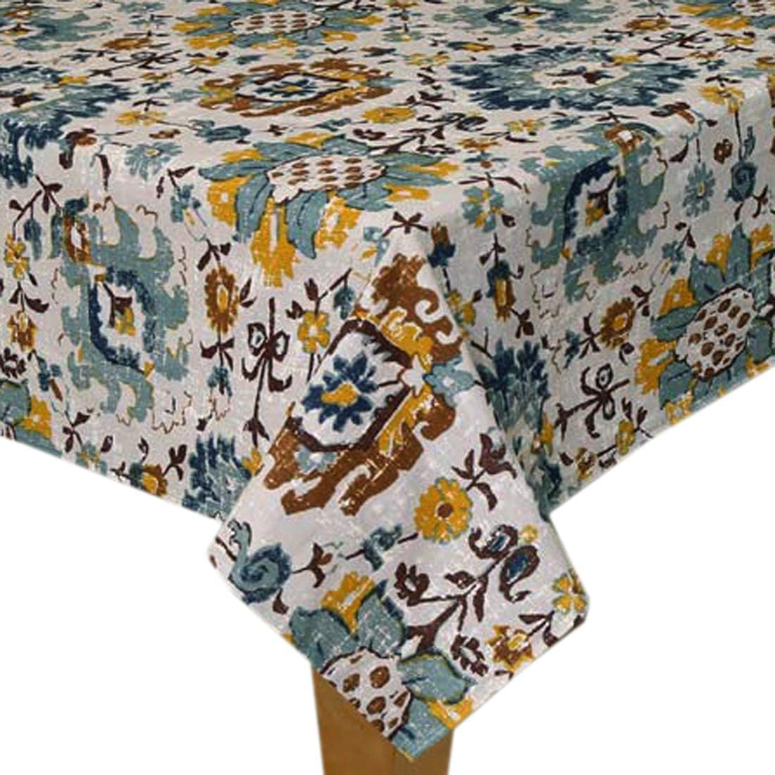 Buy HOME COLORS.IN Cotton Geometric Printed Dining Table Cloth, 4/6 ...