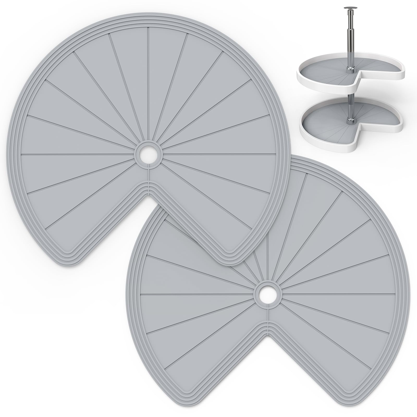 Amazon.com - Gray Silicone Lazy Susan Shelf Liner 2 Pcs Circle Kitchen ...