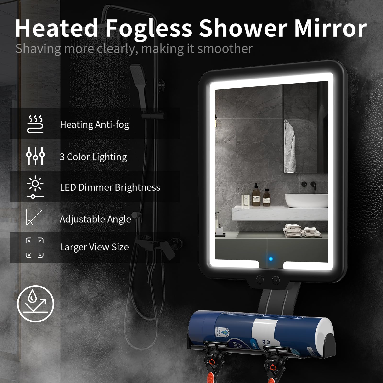 Heated Anti-fog Mirror With Lights Heated Fogless With Lights ...