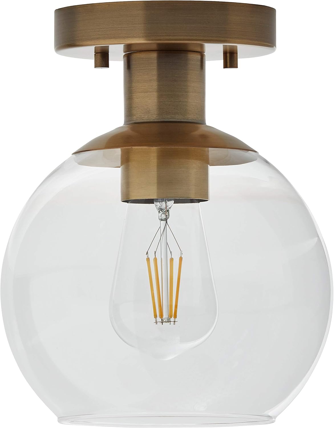 Amazon Brand – Rivet Mid-Century Modern Glass Globe Flush-Mount Ceiling ...