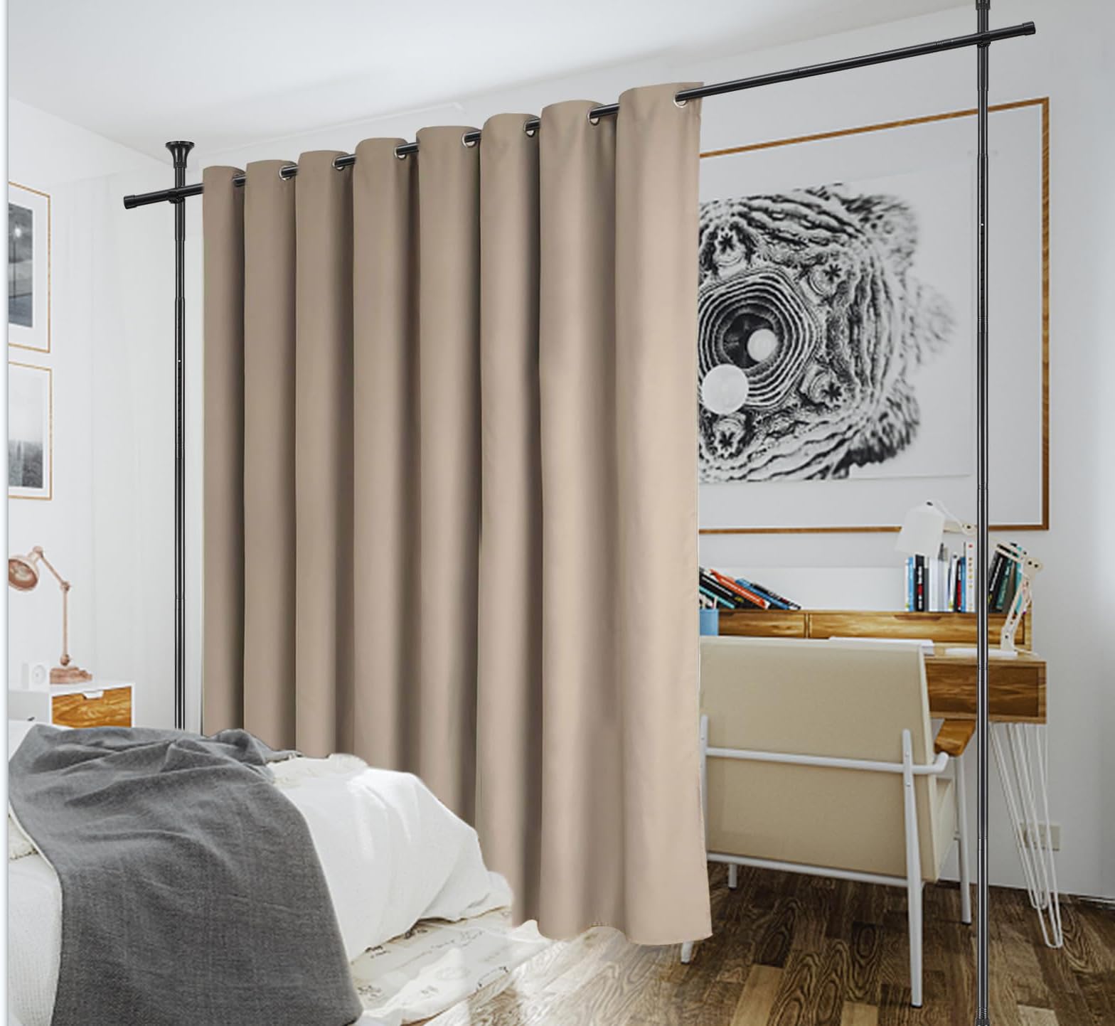 Amazon.com: Freestanding Room Divider Curtain Rod - No Drilling Heavy ...