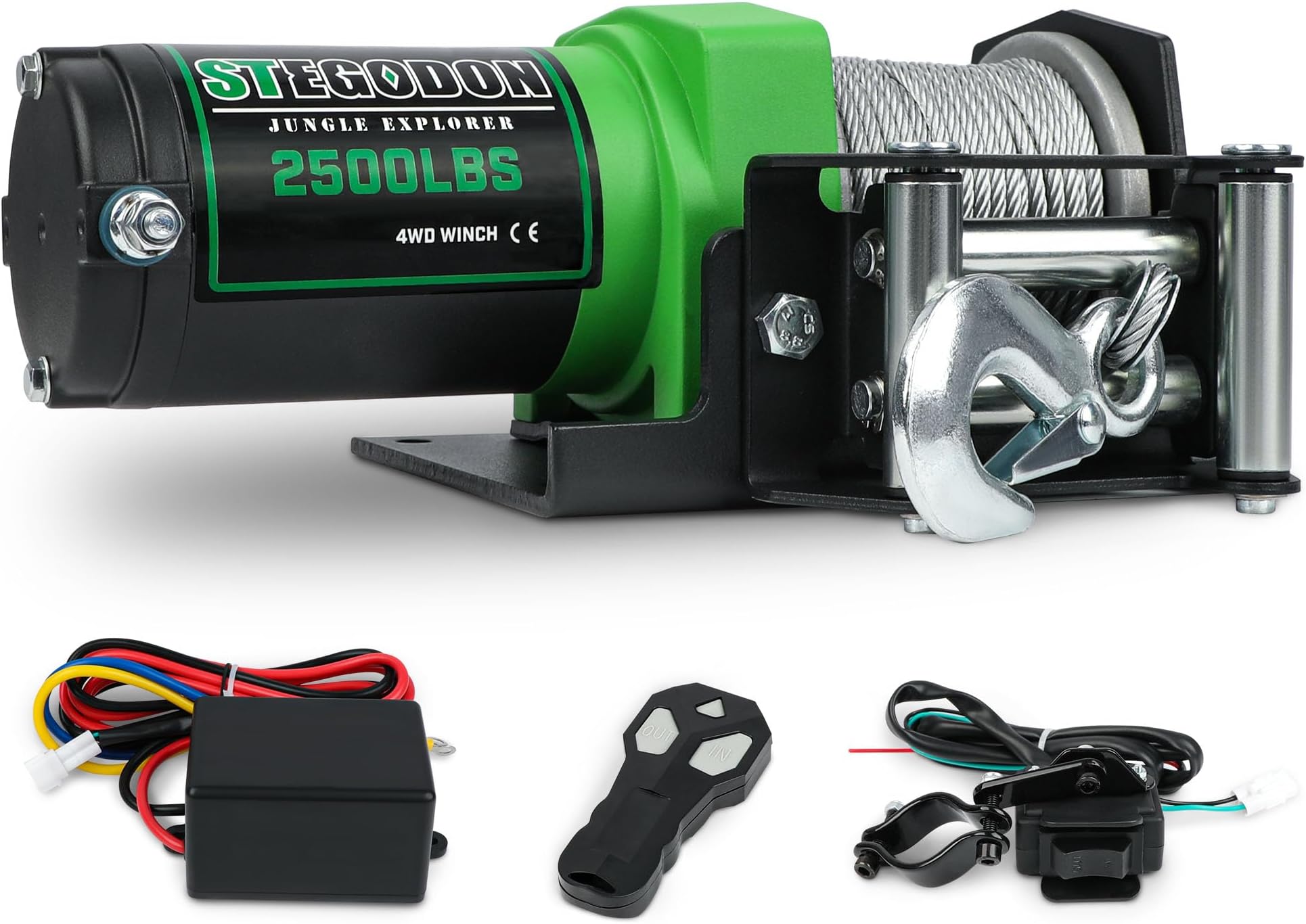Amazon.com: HFT Badland ATV Utility Winch with Wire Rope and Wireless ...