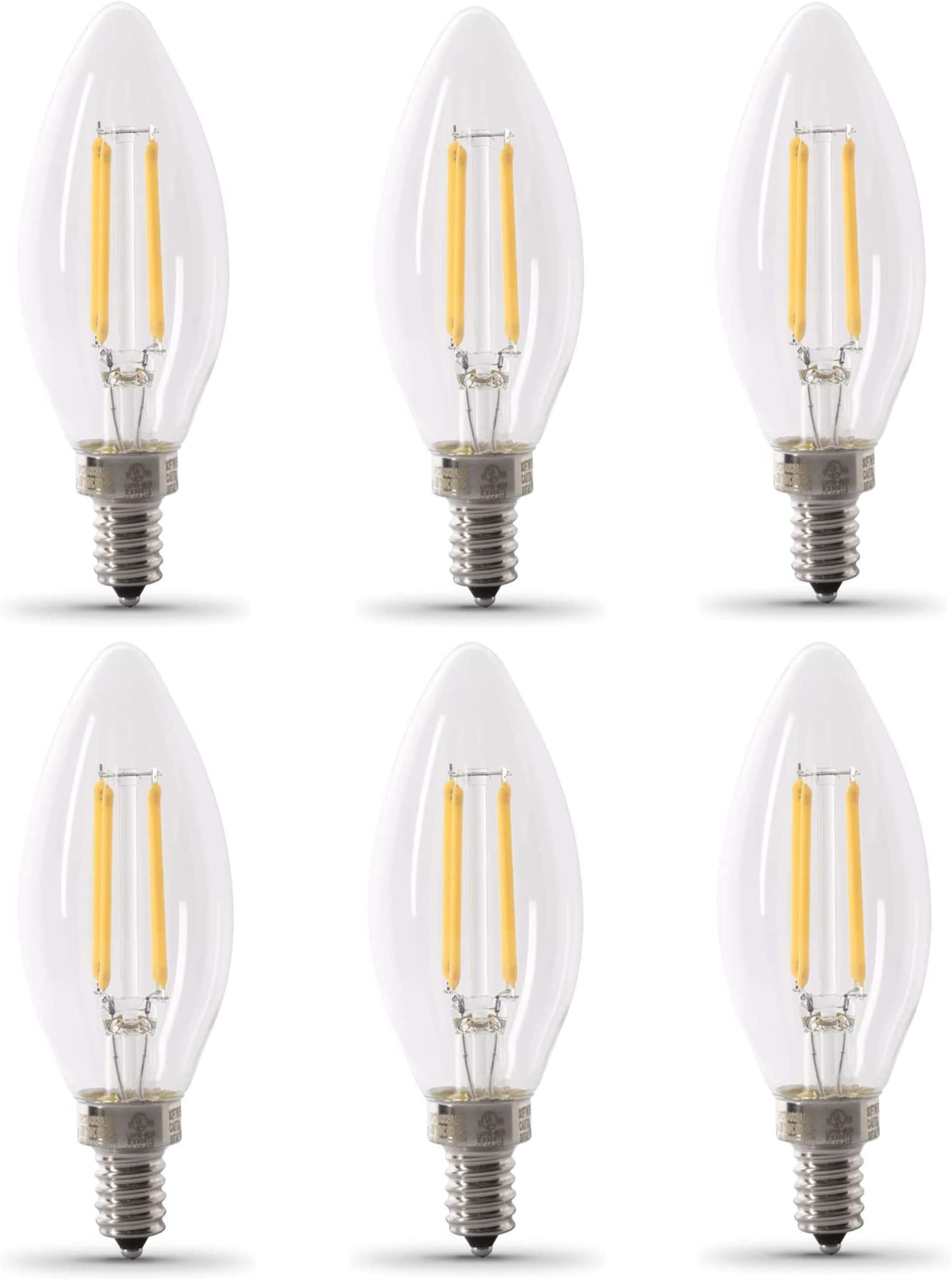 Feit Electric 40W Equivalent Candelabra LED Light Bulb, Dimmable, E12 ...