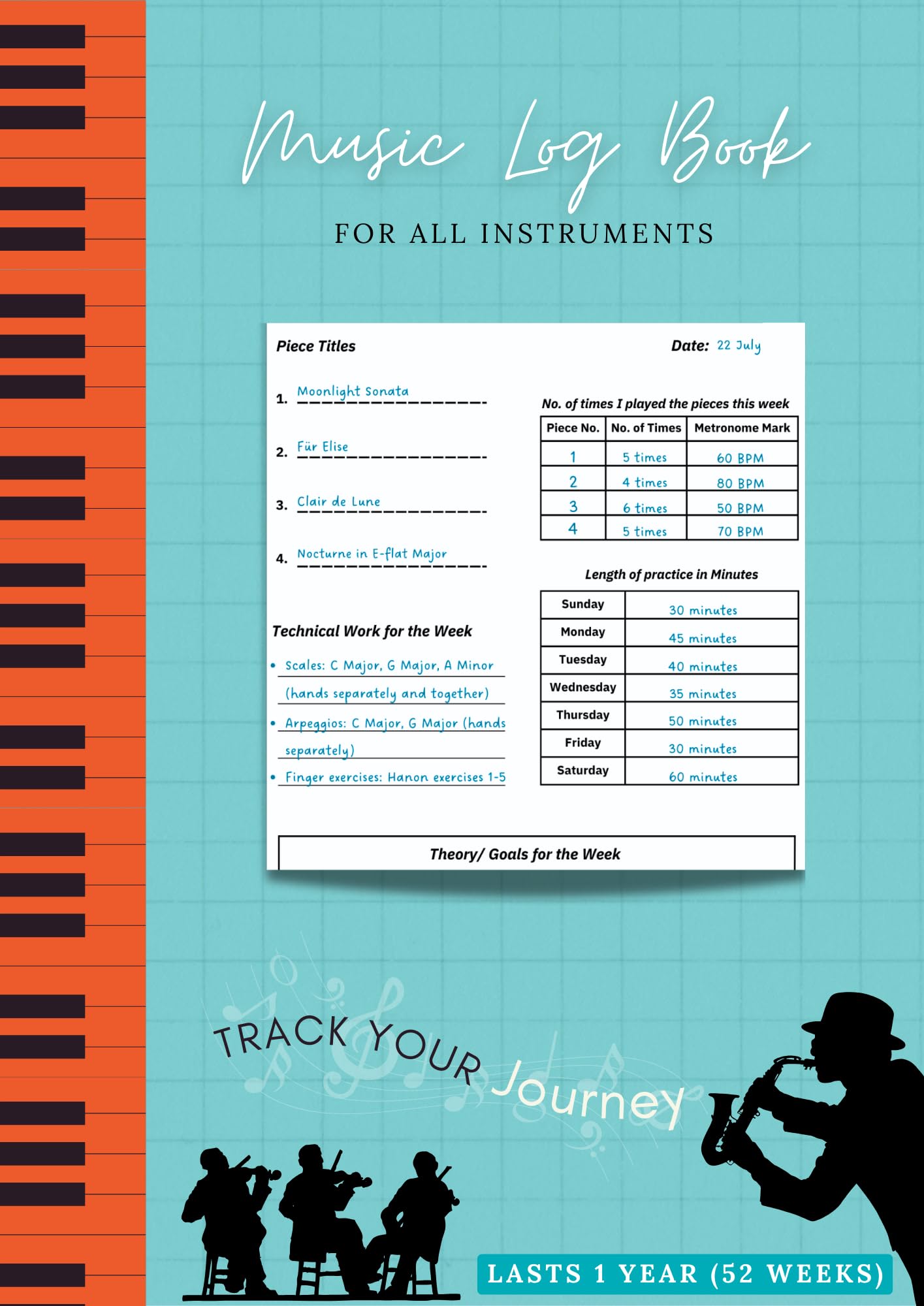Buy Track Your Journey: Music Log Book for All Instruments, 1 Year/52 ...