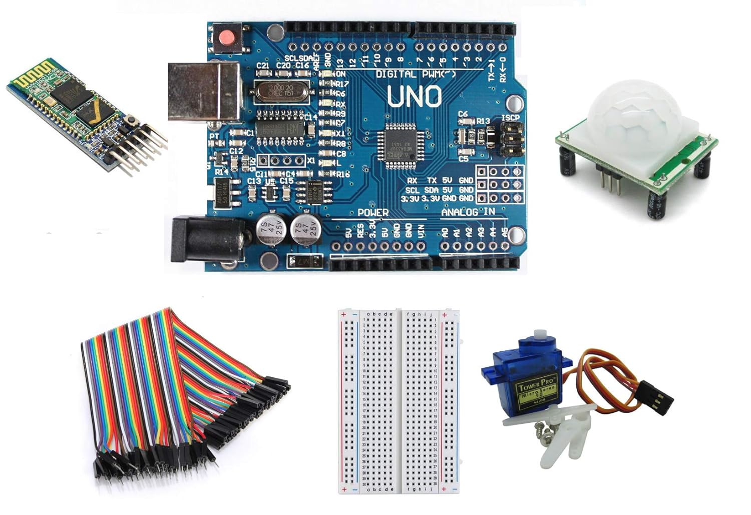 Super Debug Ardiuno Uno Bluetooth Kit with Bluetooth Module, PIR Sensor ...
